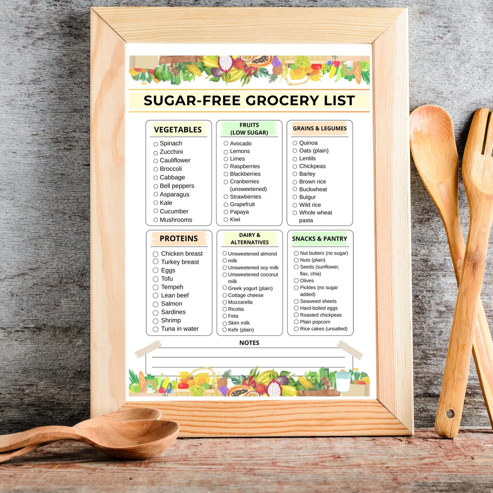 Sugar Free Grocery List, Low Sugar Food Chart, No Sugar Food List ...