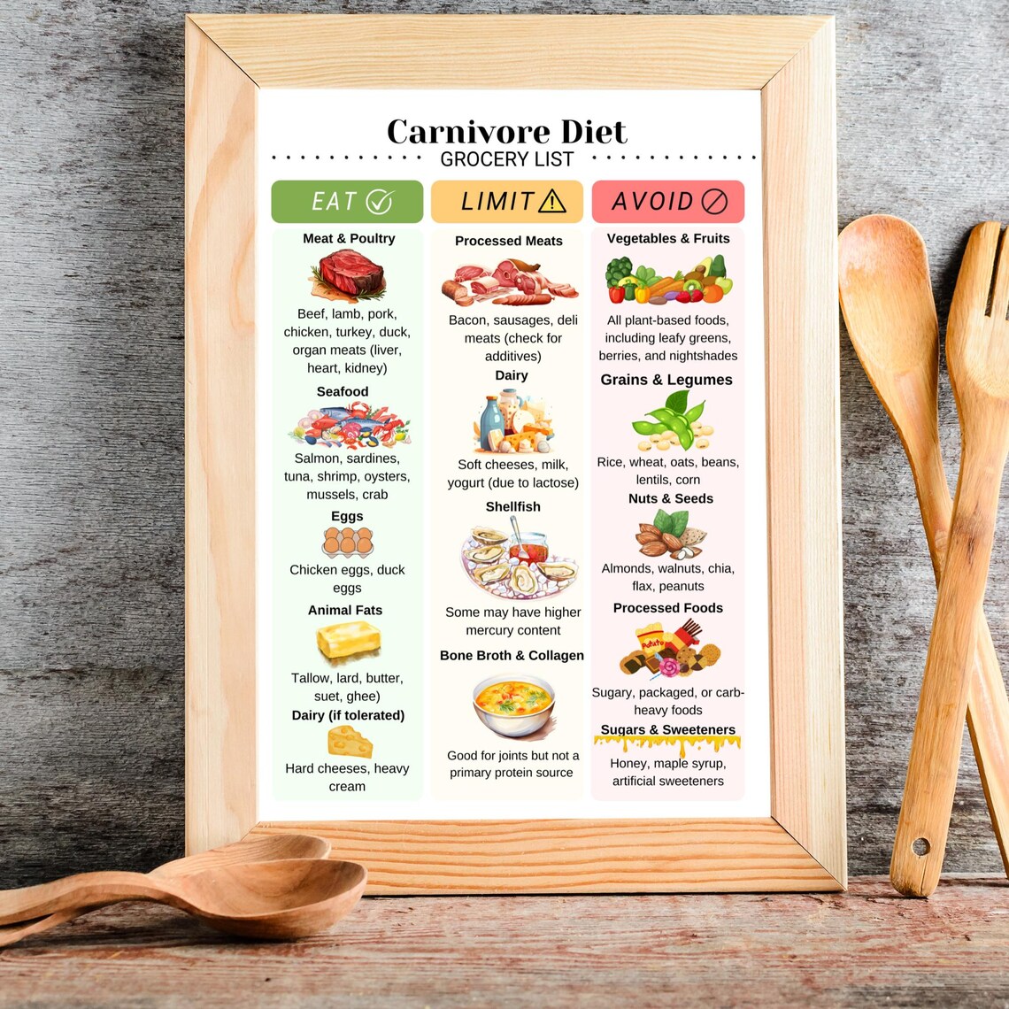 Carnivore Diet Grocery List, Carnivore Diet Food List, Low Carb Food ...