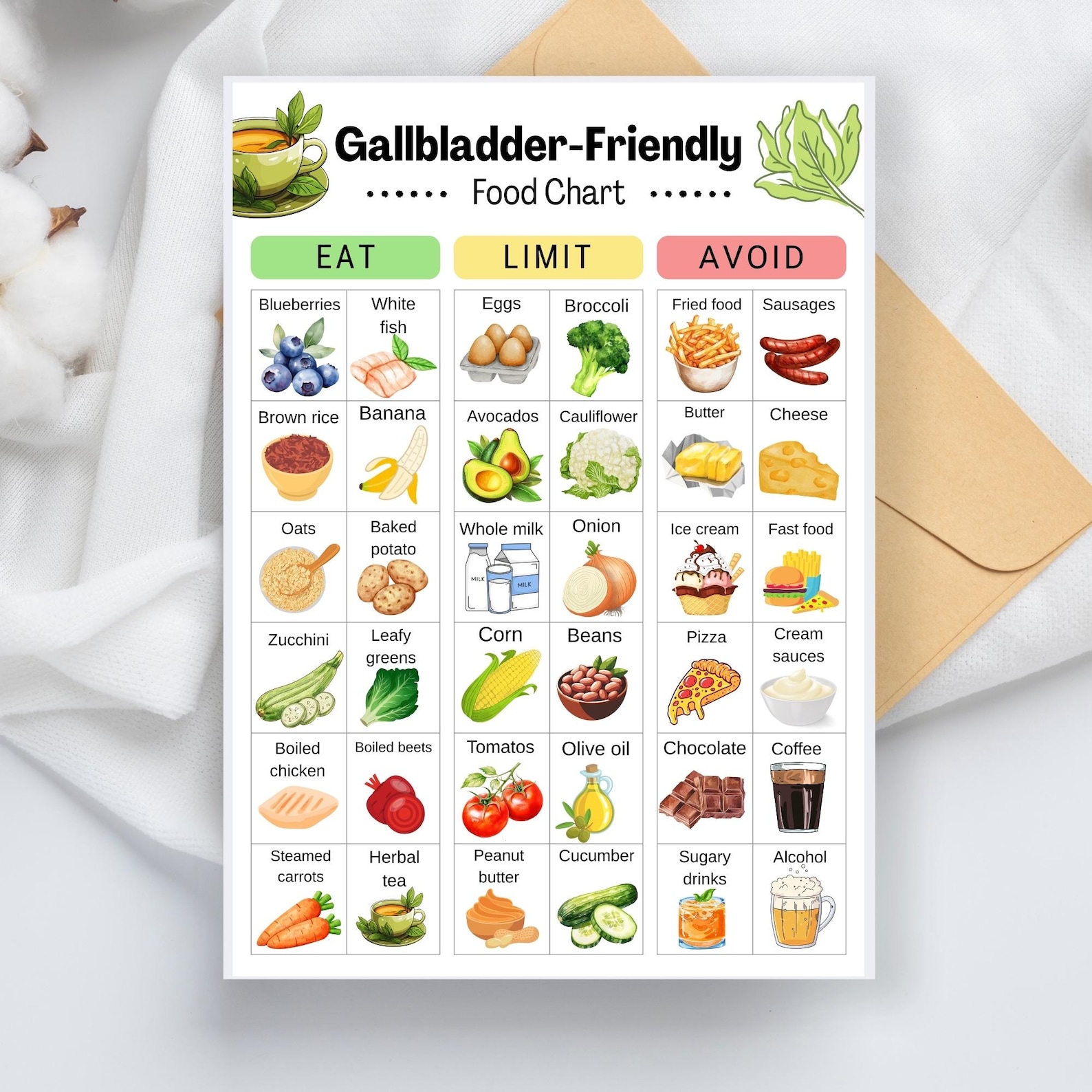 Gallbladder Diet Food Chart, Gallstones Diet Food List, Cholecystectomy ...