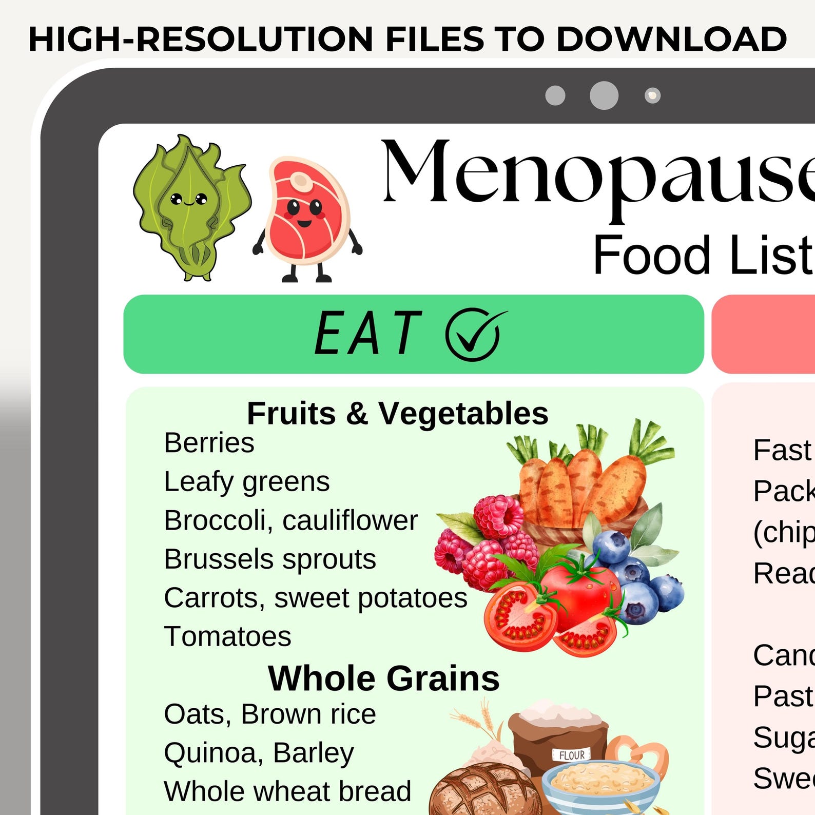 Menopause Diet Food List, Menopause Friendly Diet Food List, Menopause ...