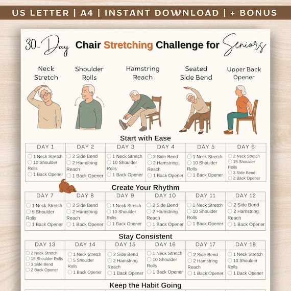 Printable Stretching Exercises For Seniors With Pictures