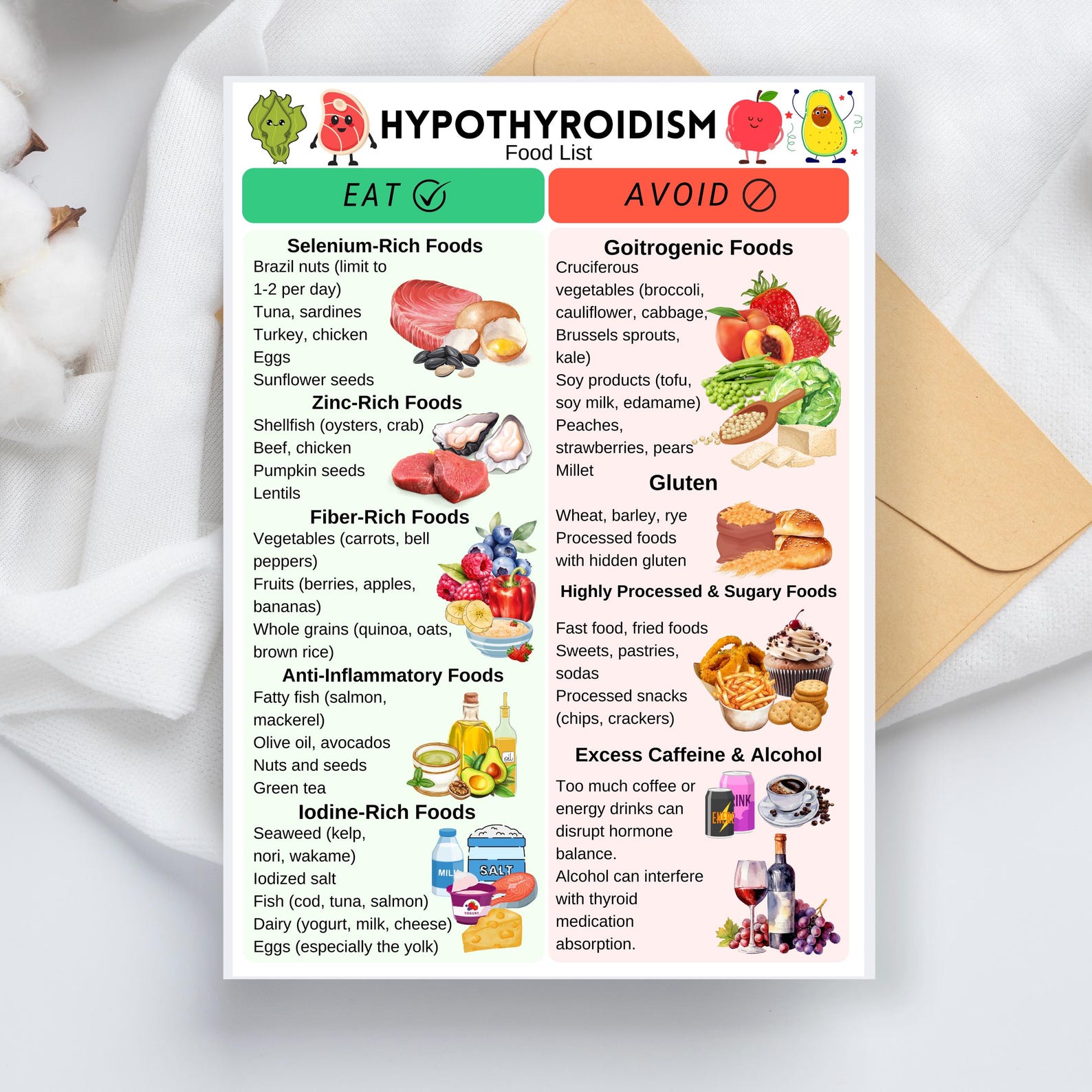 Hypothyroidism Food List, Thyroid-friendly Grocery List, Gluten-free ...