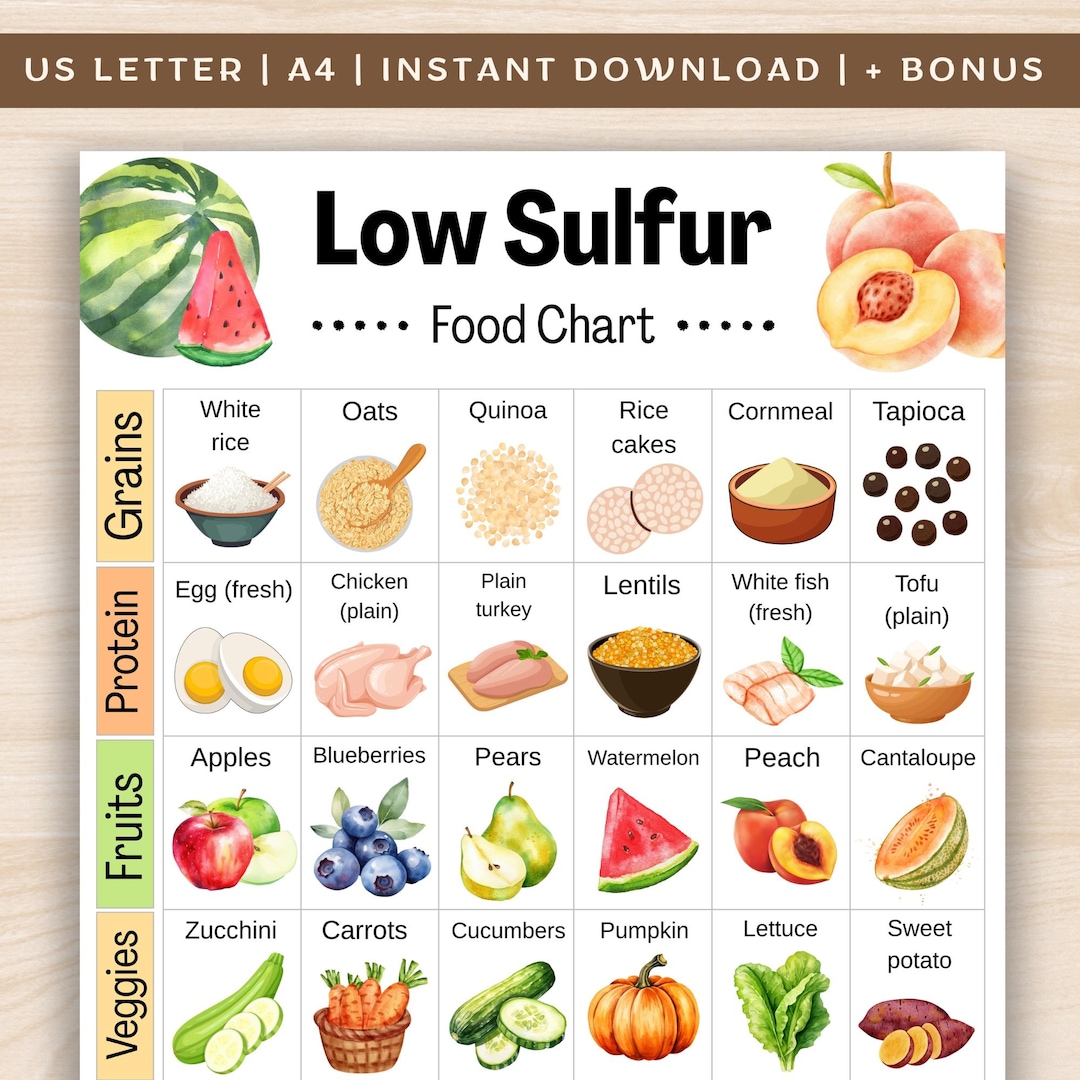 Low Sulfur Food Chart, Low Sulfur Food List, Sulfite-free Grocery List ...