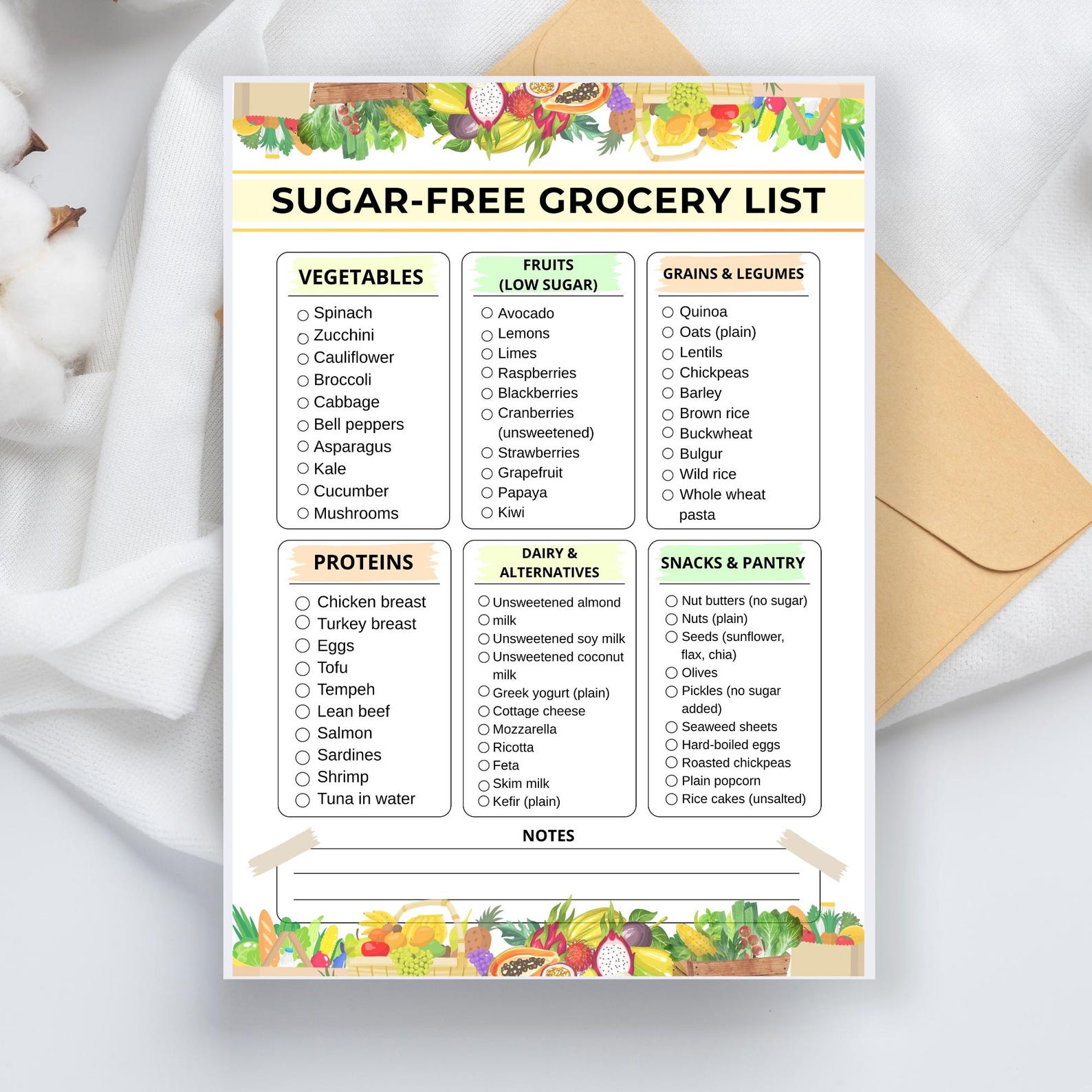 Sugar Free Grocery List, Low Sugar Food Chart, No Sugar Food List ...