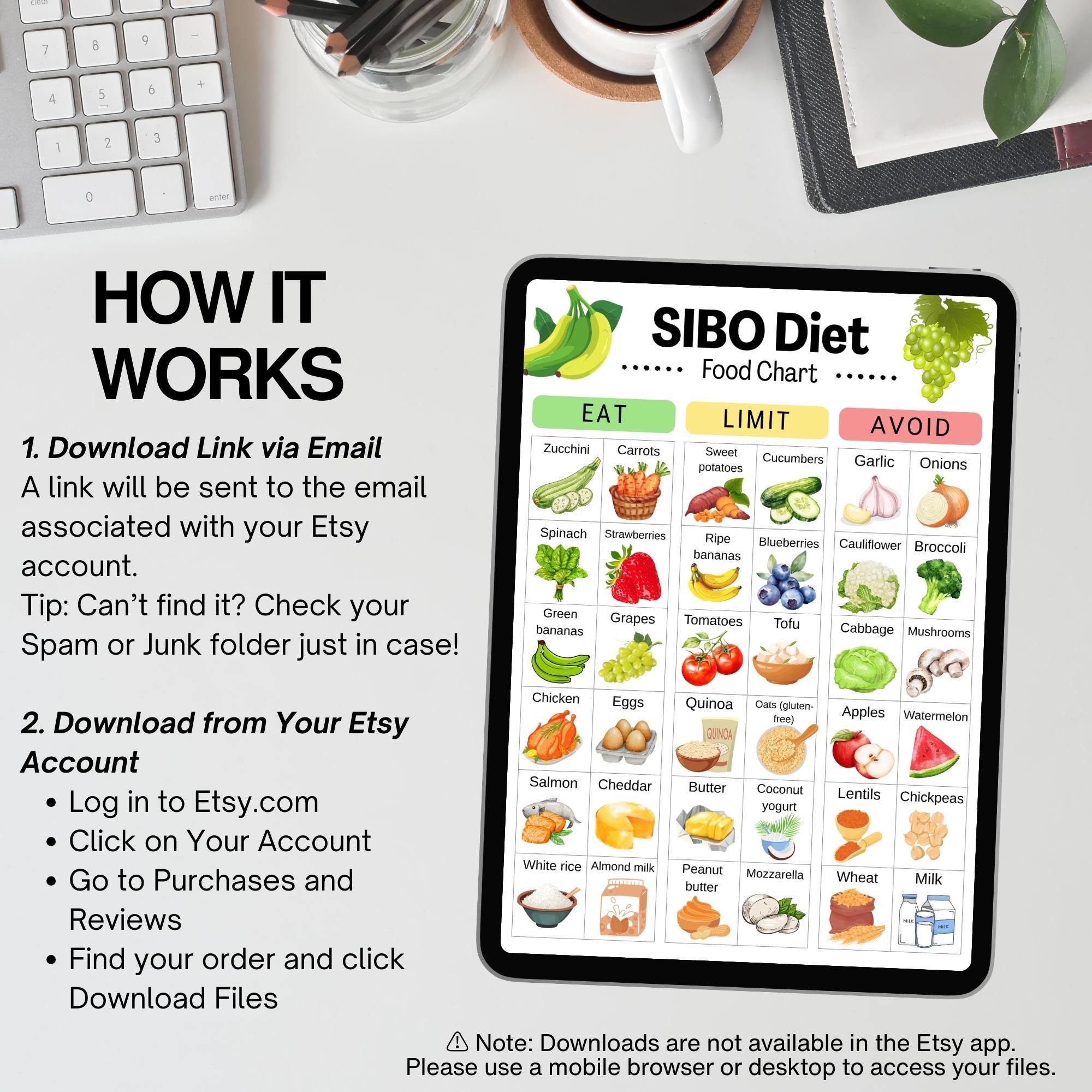 SIBO Diet Food Chart, Low FODMAP Food List, Ibs Grocery List, Bloating ...