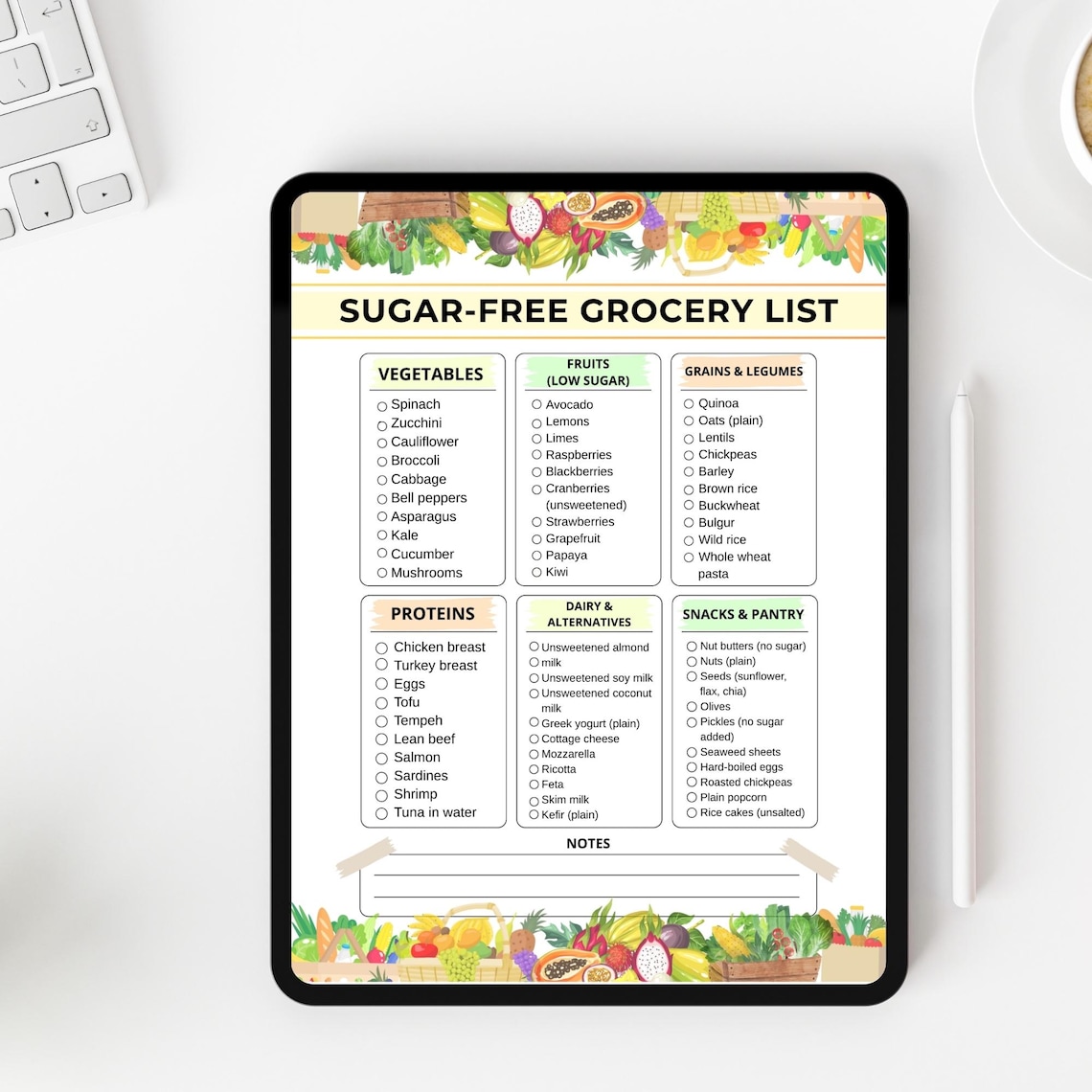 Sugar Free Grocery List, Low Sugar Food Chart, No Sugar Food List ...