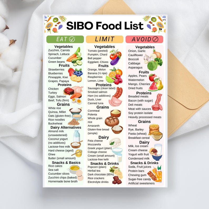 SIBO Food List, Low FODMAP Grocery List, Sibo Diet Grocery List, Sibo Food Chart Printable PDF ...