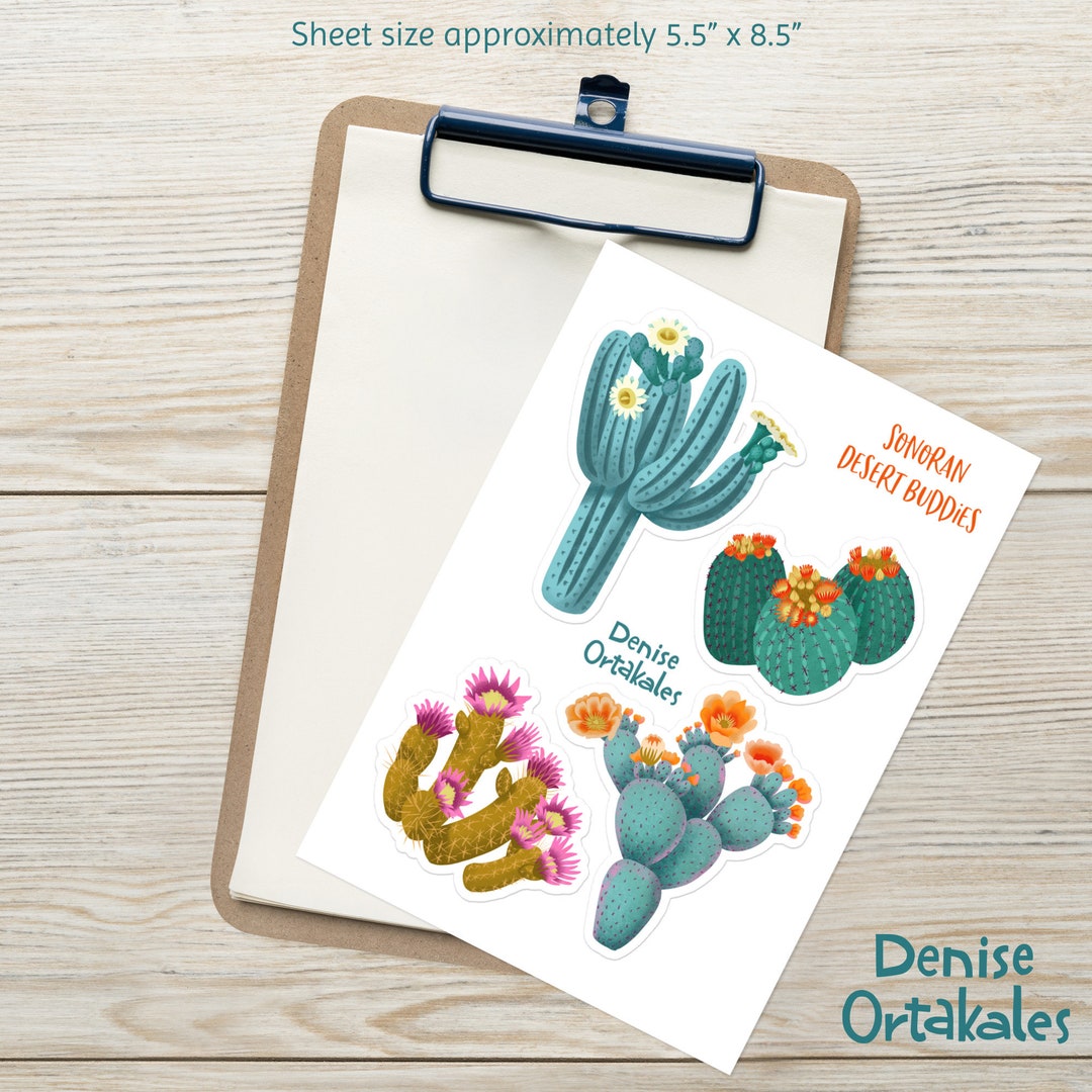 Sonoran Desert Cactus Sticker Sheet – Vinyl Illustration - Etsy
