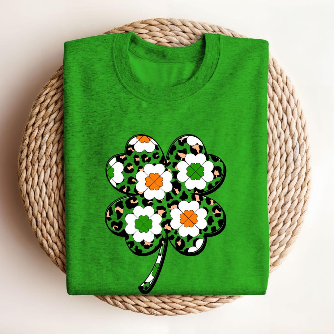 Festive Four Leaf Clover Daisy PNG for St. Patrick's Day, Vibrant ...