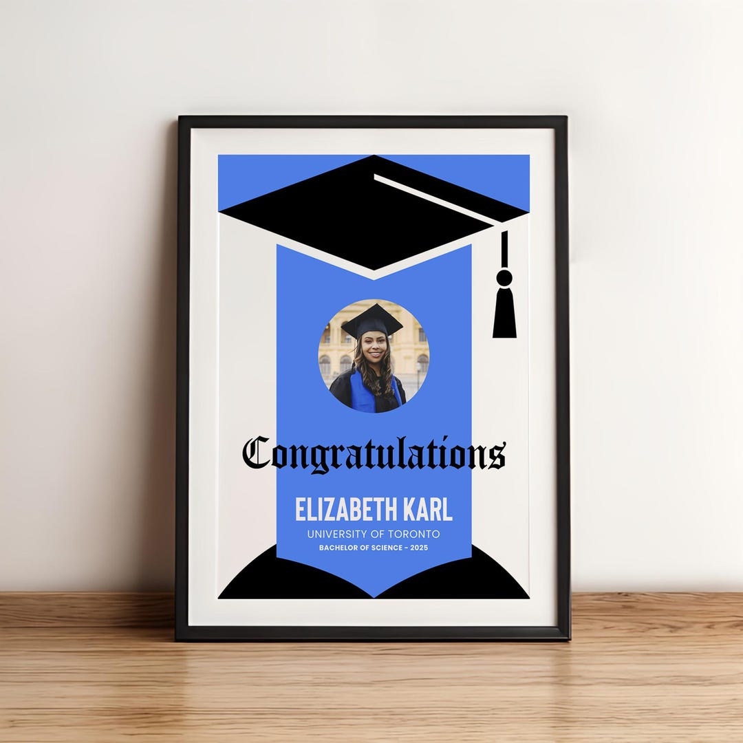 Custom Congratulation Graduate Wall Art - Modern Graduation Party Print ...
