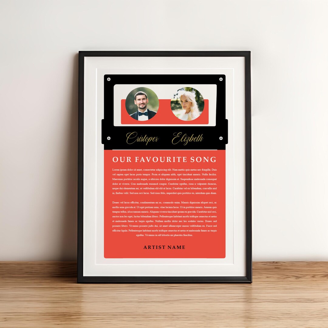 Custom Song Lyrics Print, Personalized Music Lyrics Wall Art ...