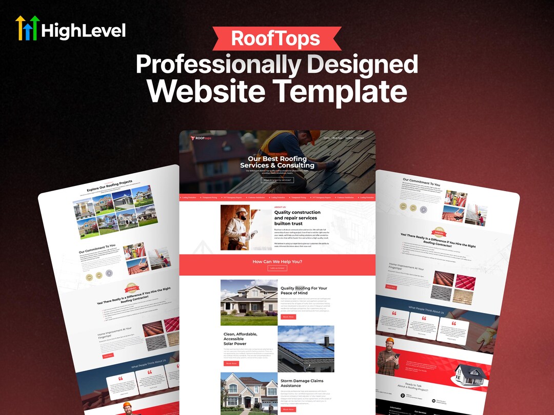 Gohighlevel Roofing Website Template for Contractors and Home ...