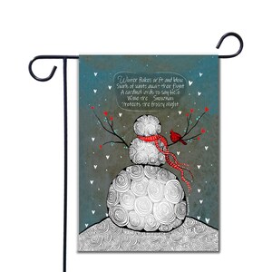 Snowman Garden Flag Snowman Yard Art Snowman Decor Snowman - Etsy