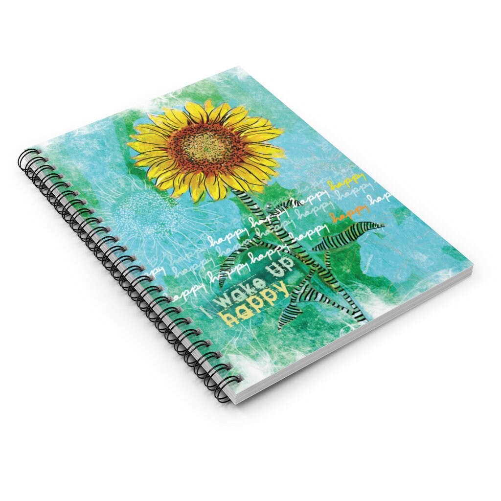 Sunflower journal Sunflower diary Sunflower notebook Spiral | Etsy
