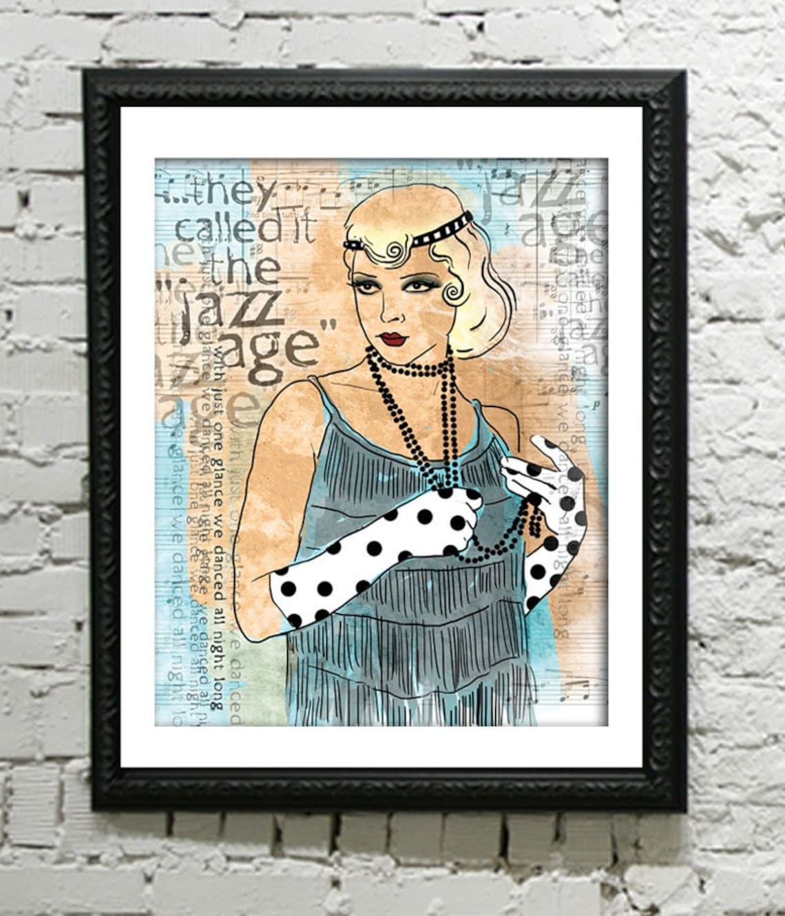 The Jazz Age Print, Roaring 20s Art, Flapper Art, Print With Flapper ...