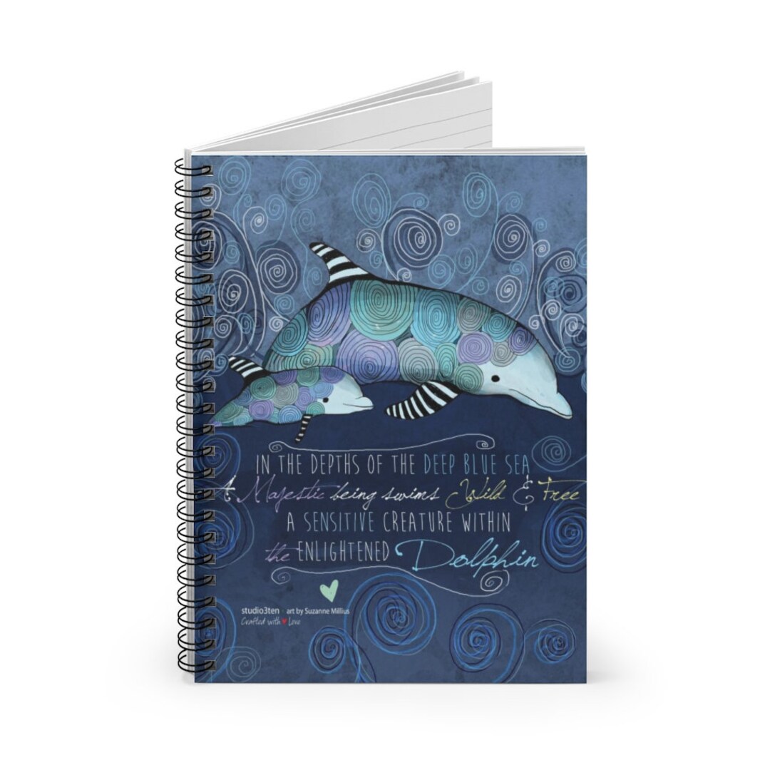 Dolphin Journal / Baby Dolphins / Ocean Love Spiral Notebook - Ruled ...