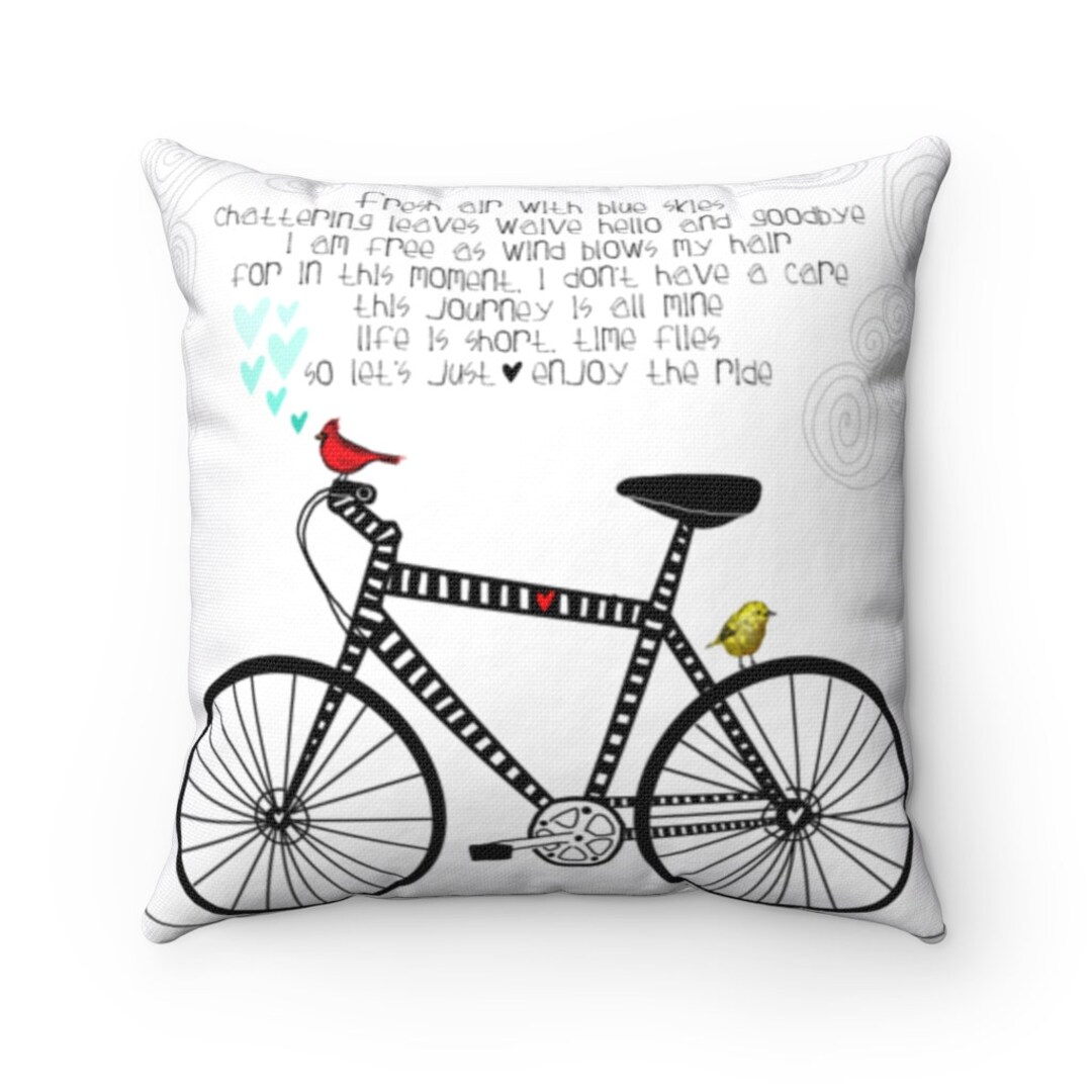 Bike Pillow, Bicycle Print, Bicycle Art, Mountain Bike Art, I Love My ...