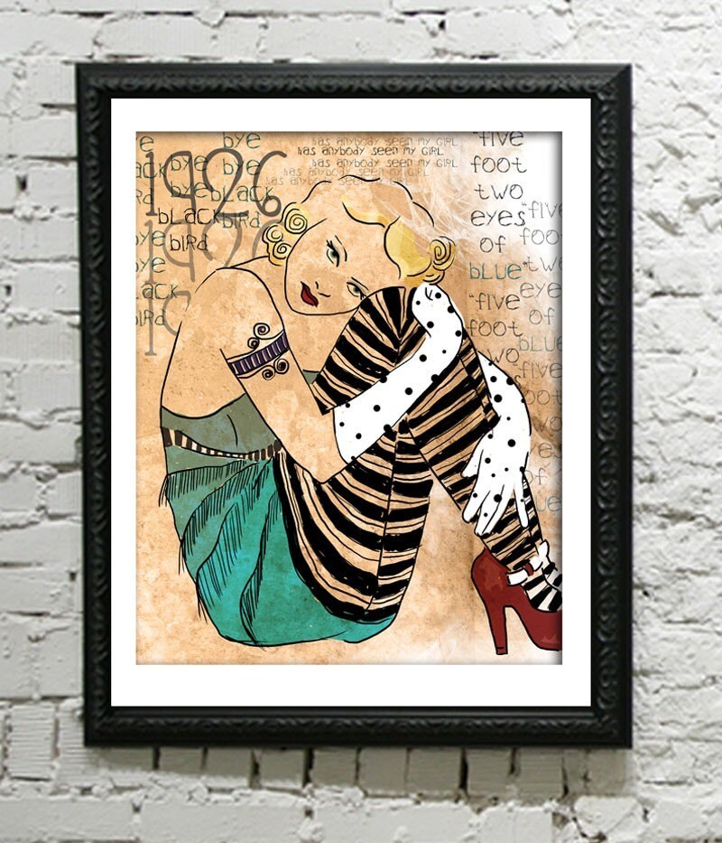 1920s Print Jazz Age 1920s Art 1920s Music Antique Blue | Etsy