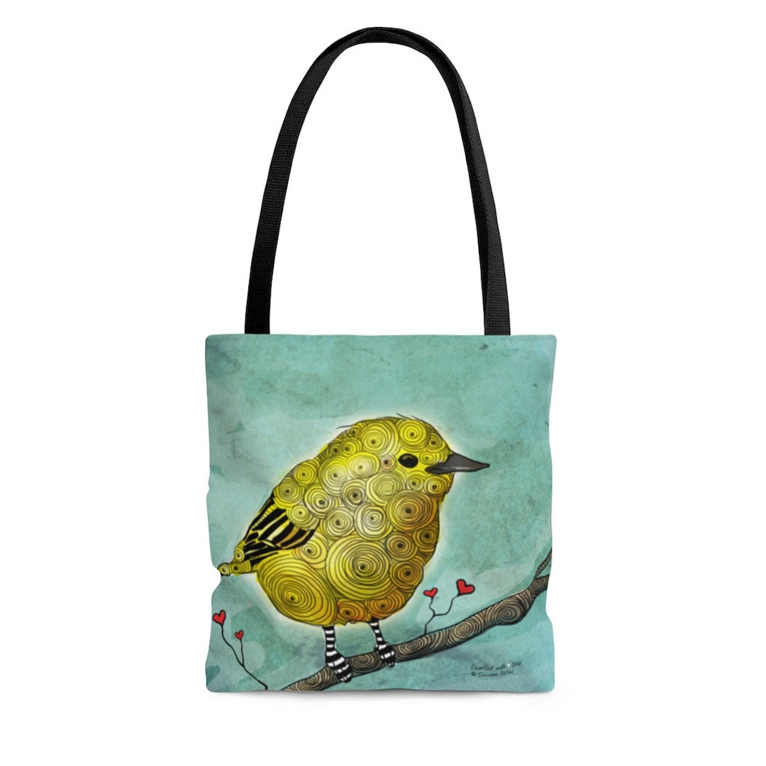 Bird Tote Bag Happiness Bag Bird Lover Purse - Etsy