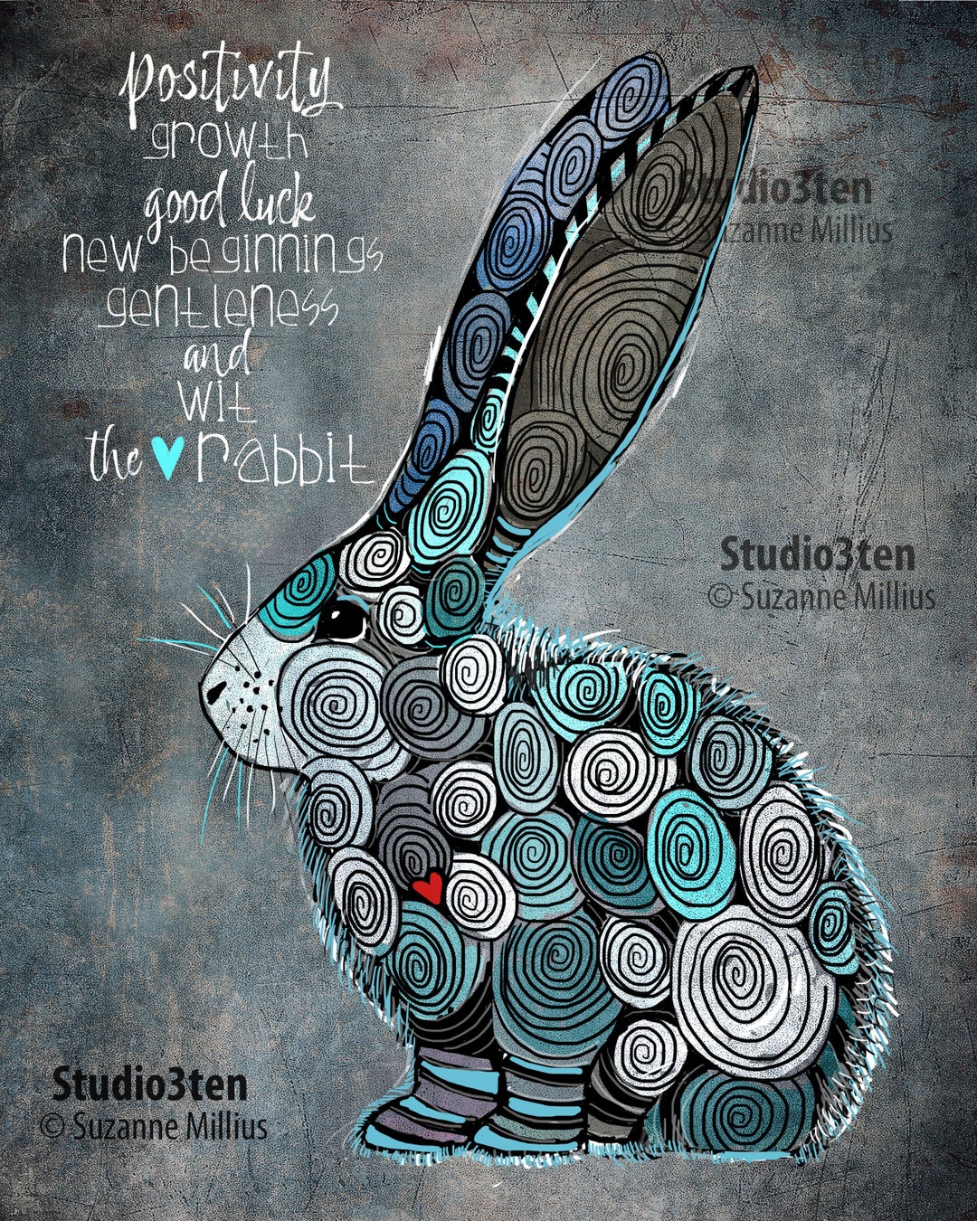 Rabbit Art, Rabbit Print, Art With Rabbit, Rabbit Painting, Bunny Art ...