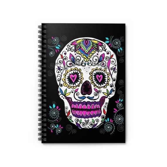 Sugar Skull Journal Sugar Skull Book Halloween Journal Spiral - Etsy