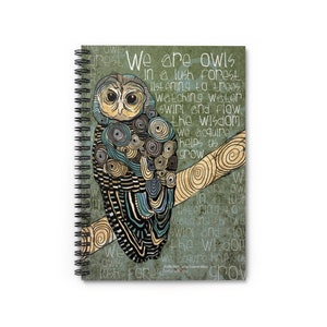 Owl Journal / the Wisdom We Acquire / Notebook Ruled Line - Etsy