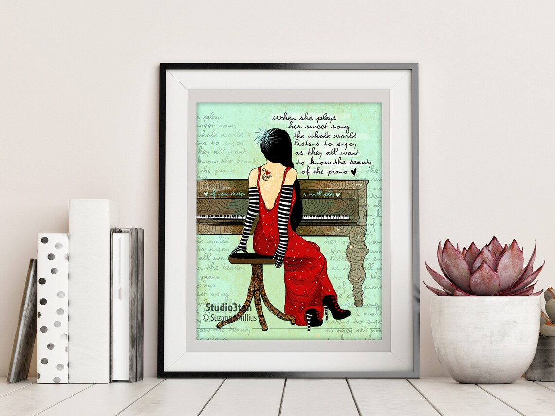 Piano Print Piano Art Art With Piano Gift for Piano Player - Etsy