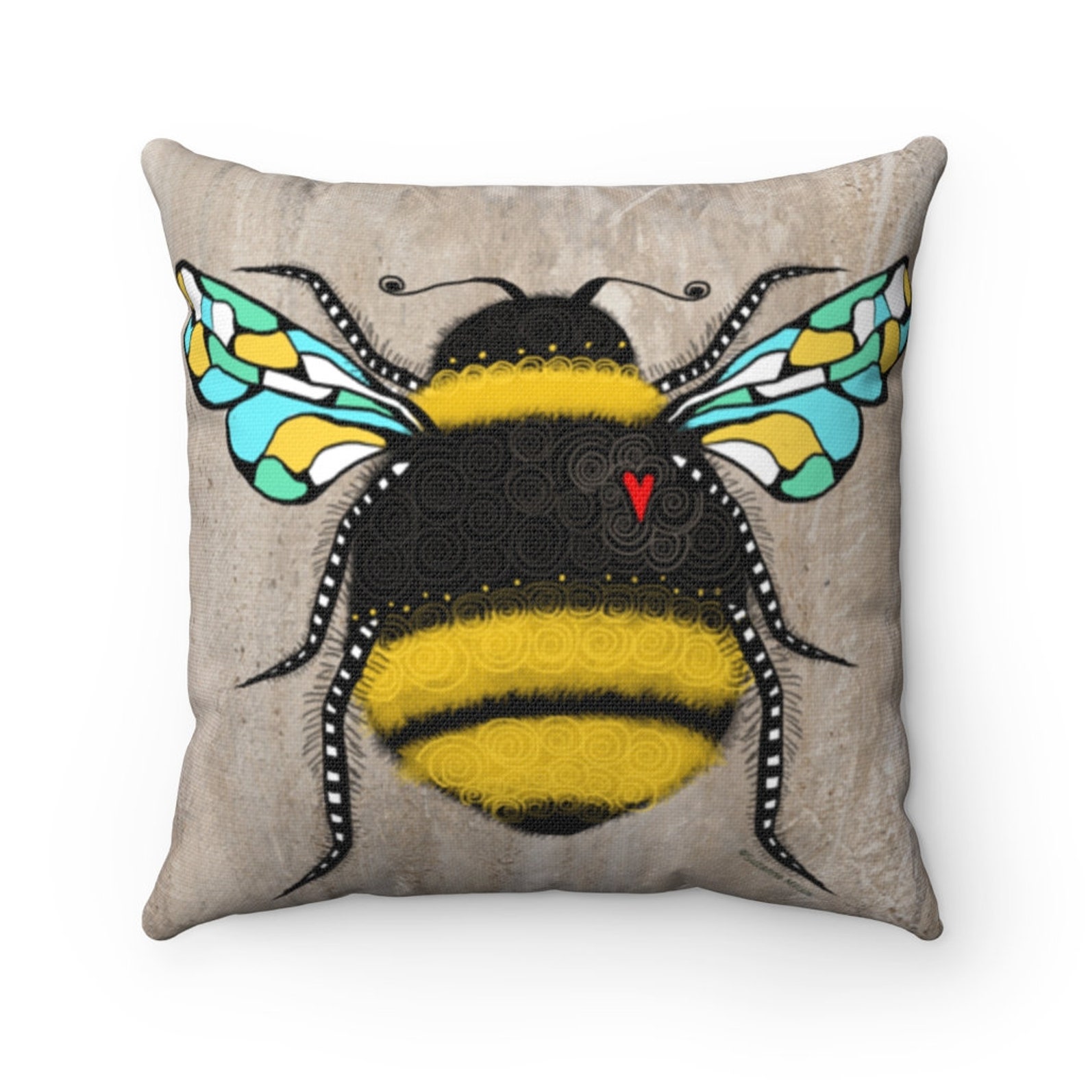 Bee Pillow Bee Decor Bee Art Print With Bee Honey Bee | Etsy