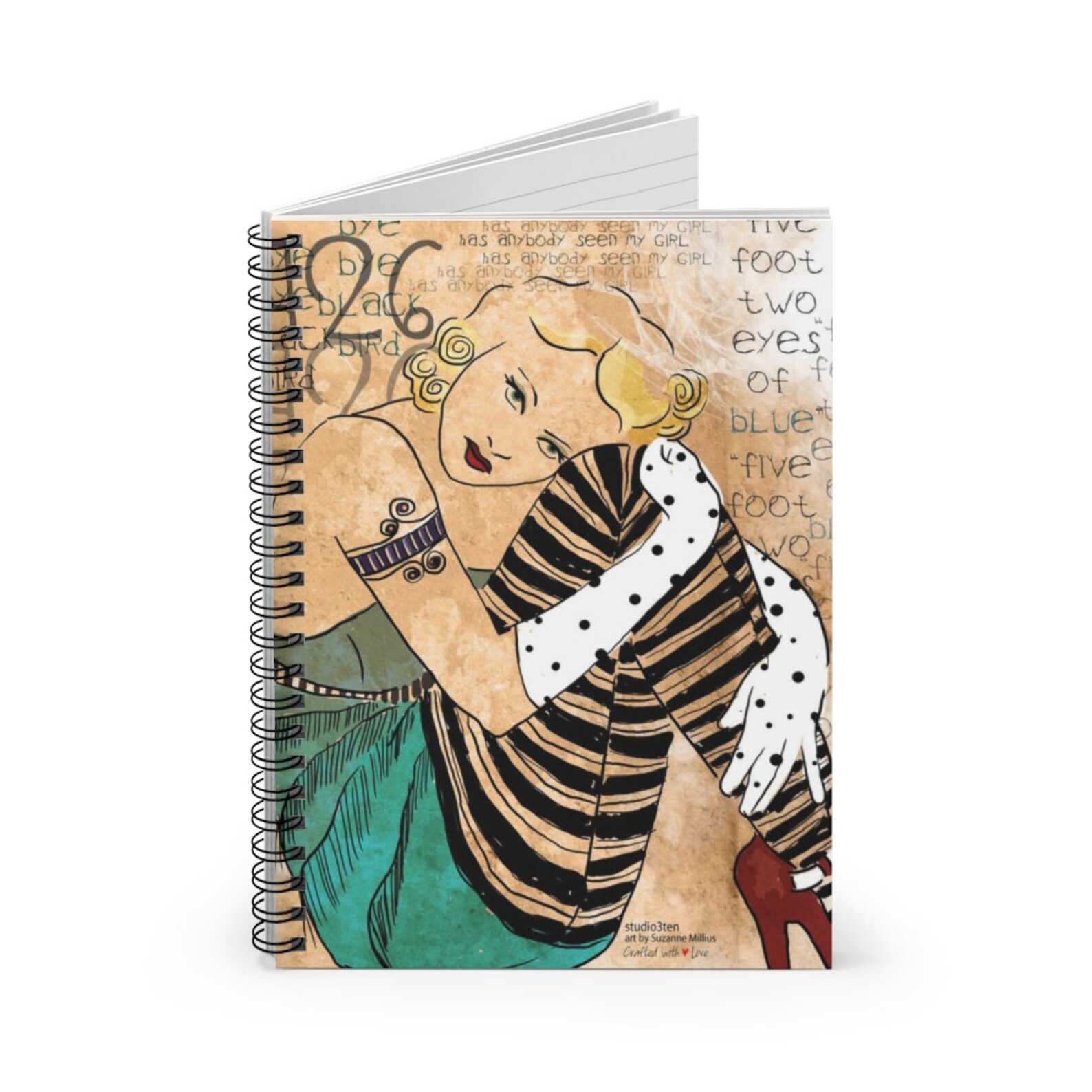 1926 / Vintage Pin up / Spiral Notebook Ruled Line | Etsy