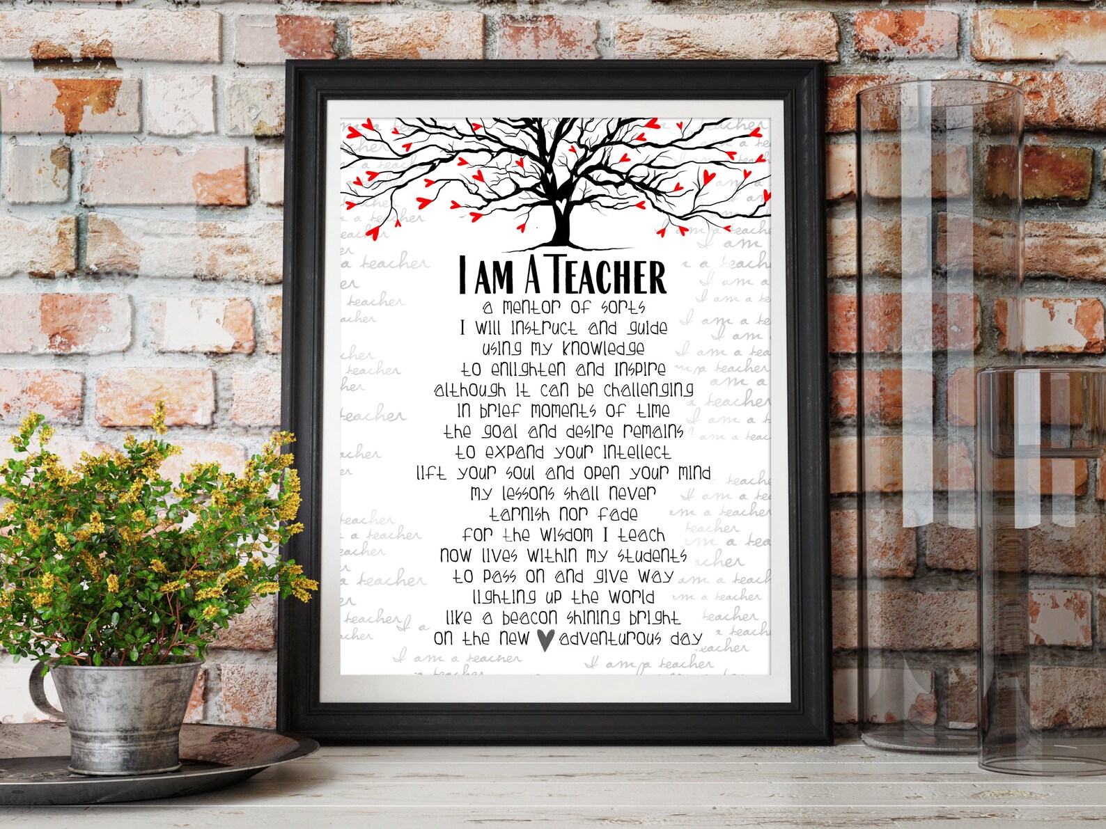 I Am A Teacher Poem, Teacher Poem, Gift for Teacher, Teacher Art ...