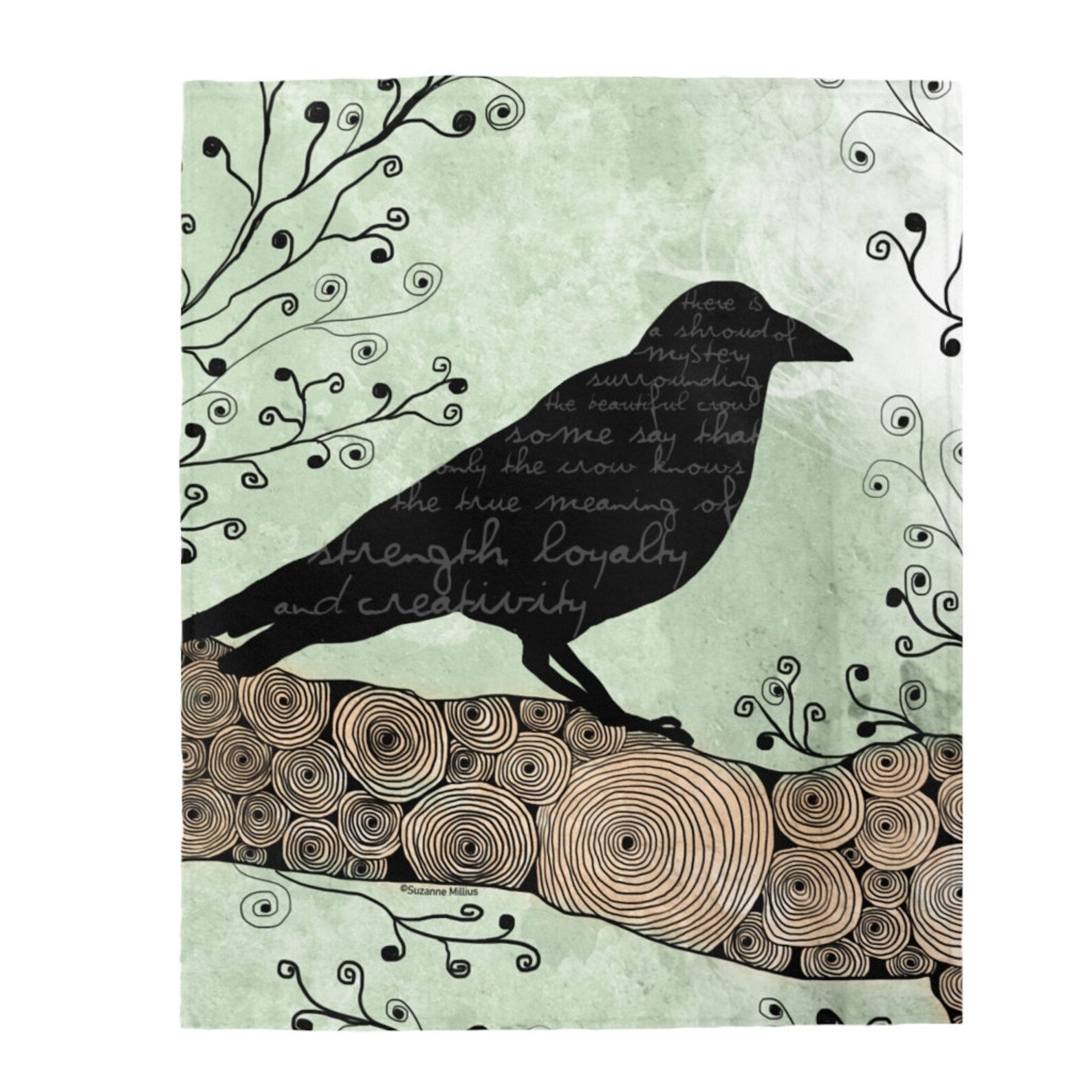 Crow Blanket, Crow Throw, Blanket With Crow, Crow Lover, Crow Gift ...