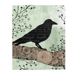 Crow Blanket, Crow Throw, Blanket With Crow, Crow Lover, Crow Gift ...