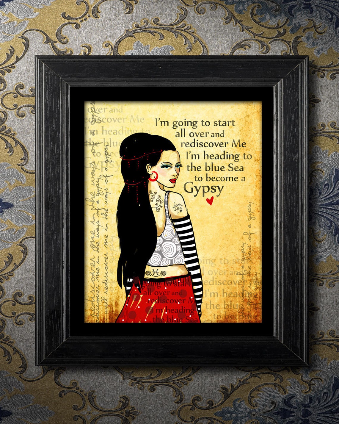 Gypsy Art Print Original Illustration ART Print Hand SIGNED | Etsy