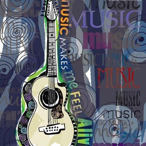 Music Print, Guitar Print, Guitar Art, Music Art, Print for Guitar ...