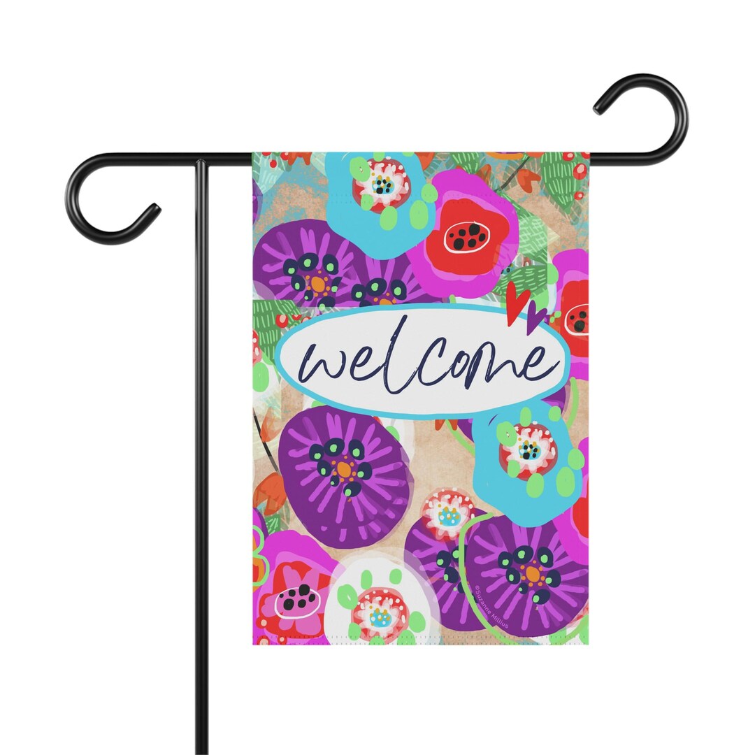 Happy Summer Flag, Bright Colored Flag for Yard, Flower Garden Flag ...
