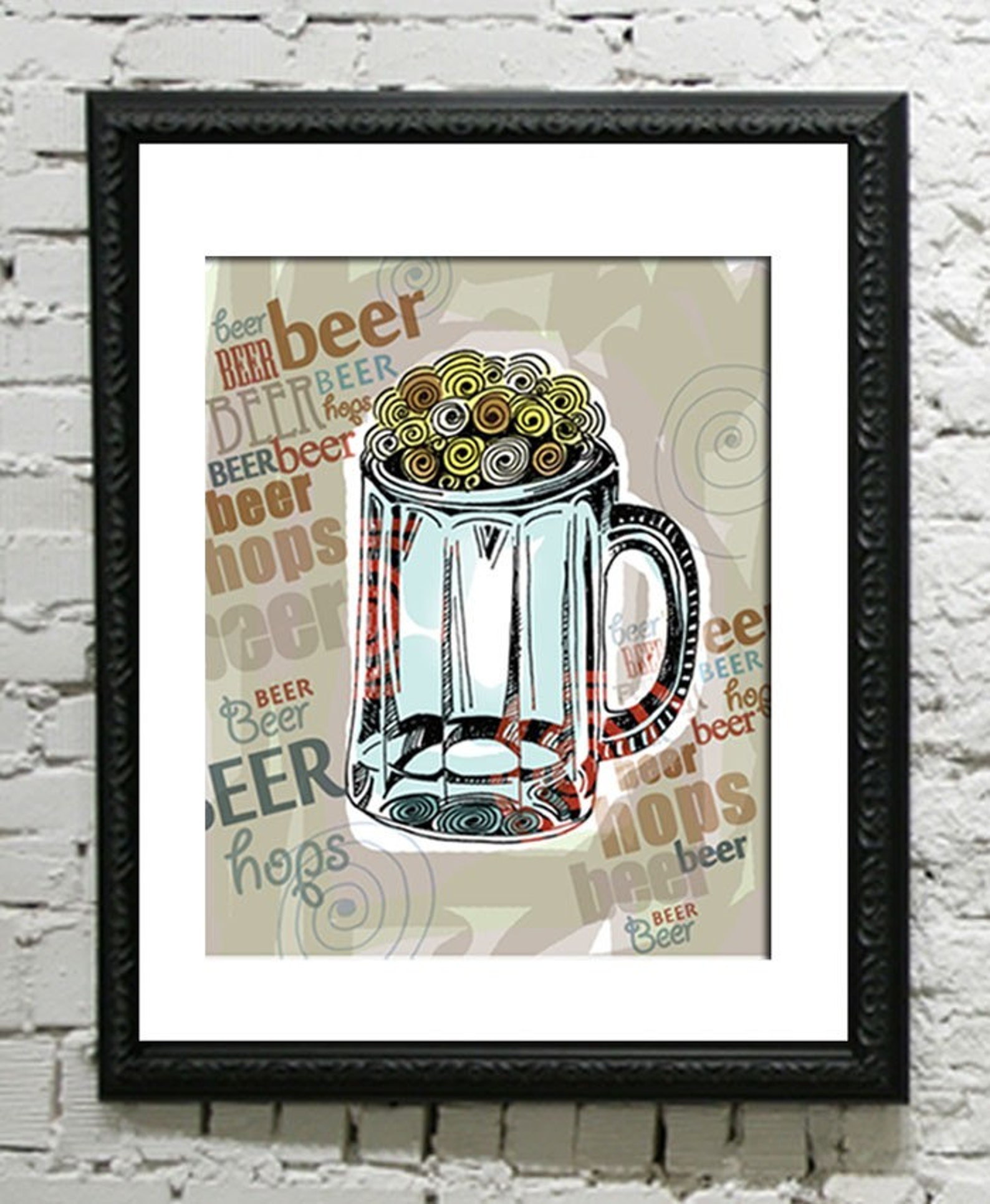 Beer Print Hops Print Beer Lover Gift for Beer Lover Beer - Etsy