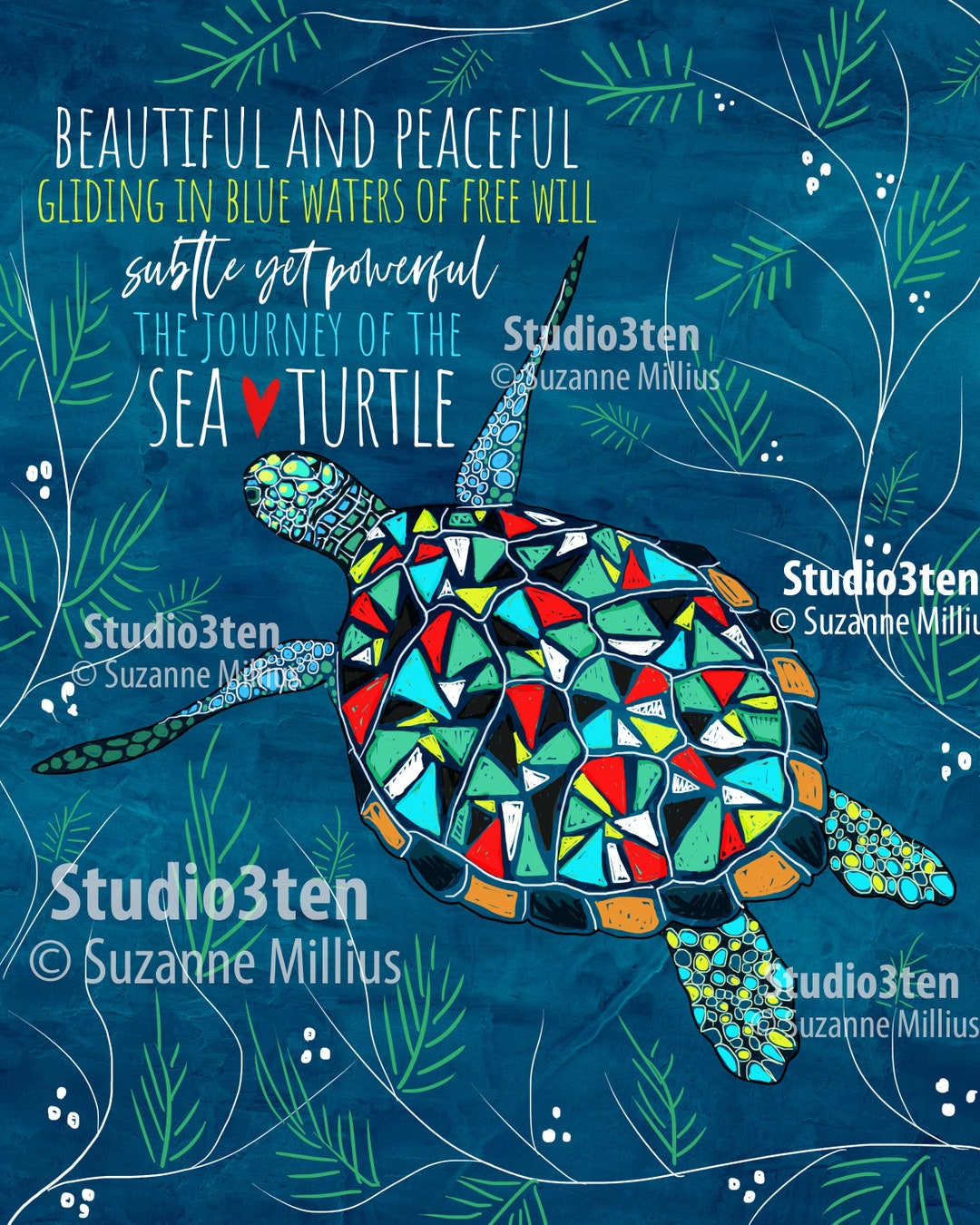 Sea Turtle, Sea Turtle Print, Turtle Art, Turtle Print, Turtle Poem ...