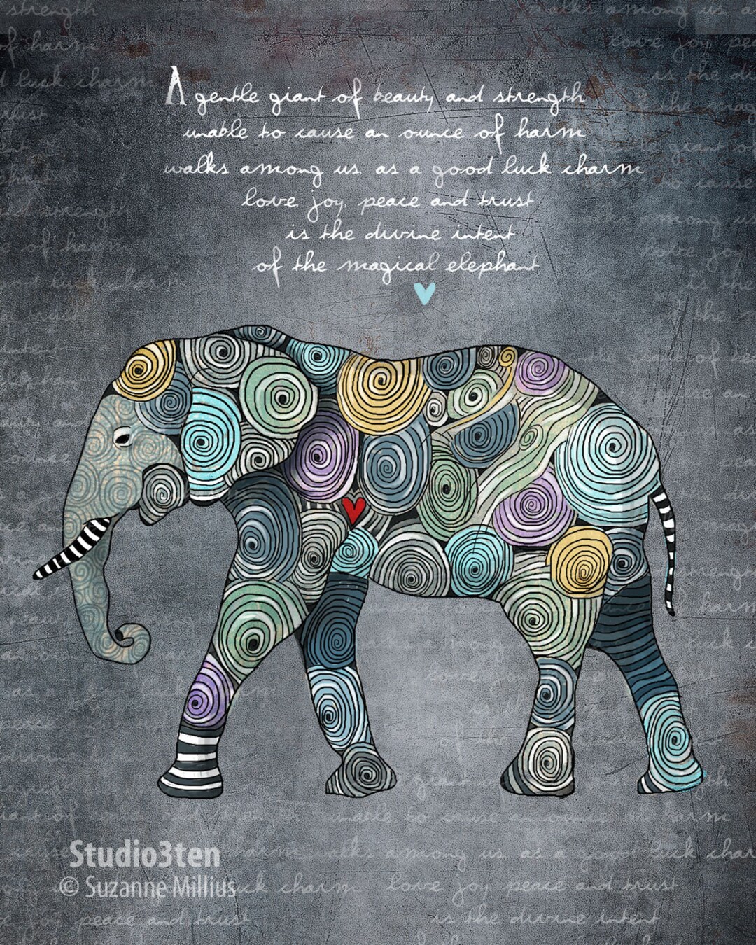 Elephant Art, Elephant Print, Save the Elephants, Art for Nursery ...