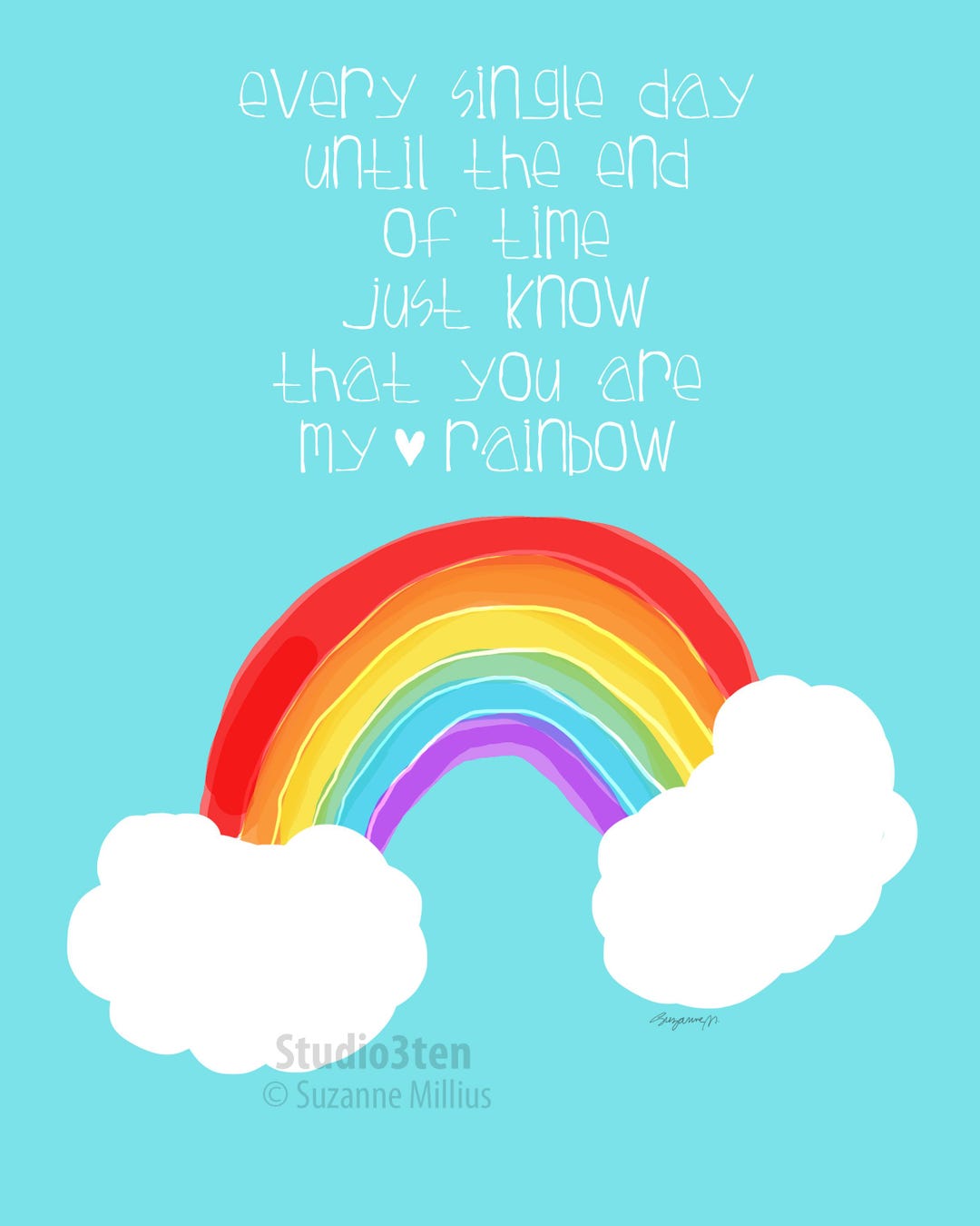 Rainbow Art, Happy Art for Kids Room, Happy Art for Nursery, Rainbow ...