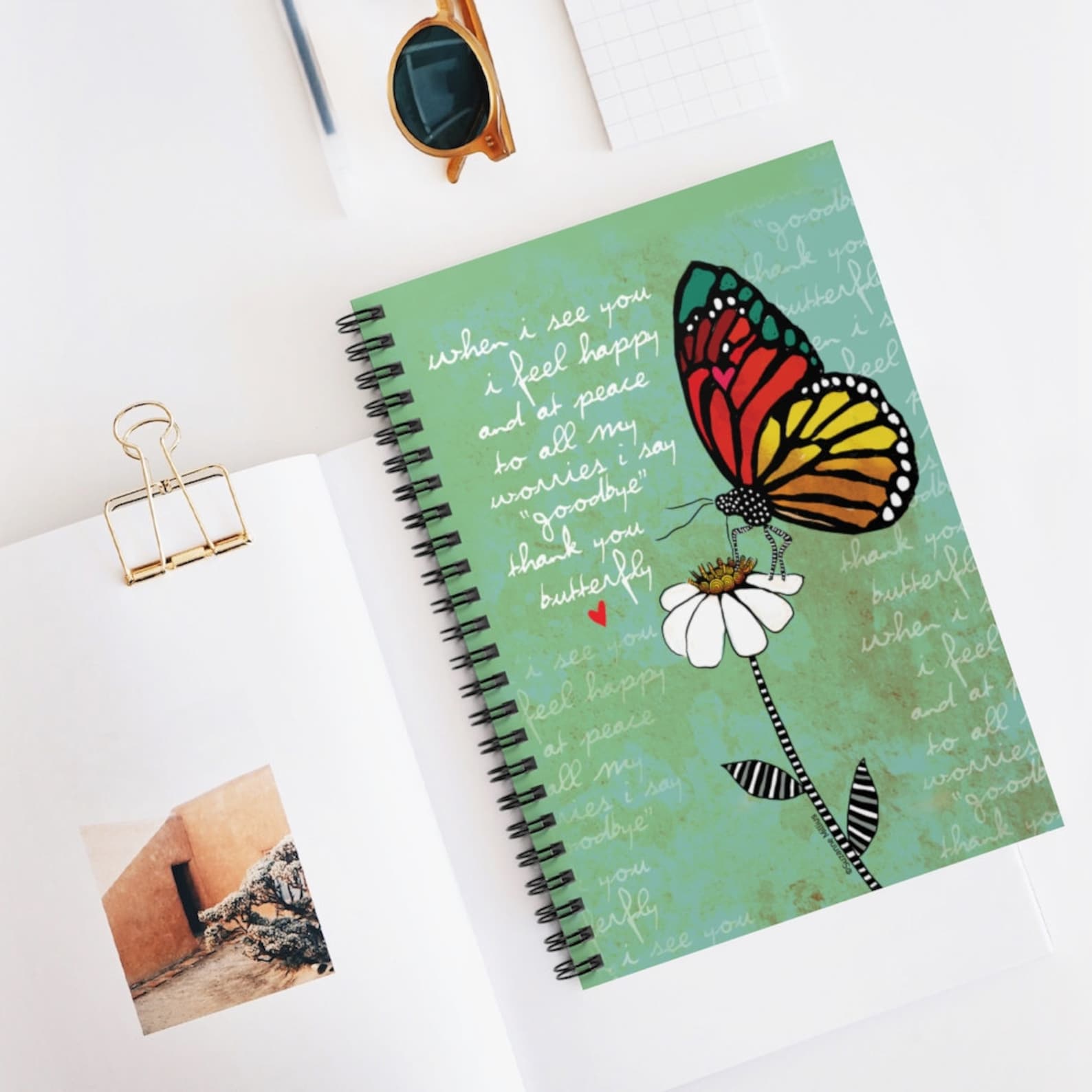 Butterfly Journal Butterfly Diary Butterfly Spiral Notebook - Ruled ...