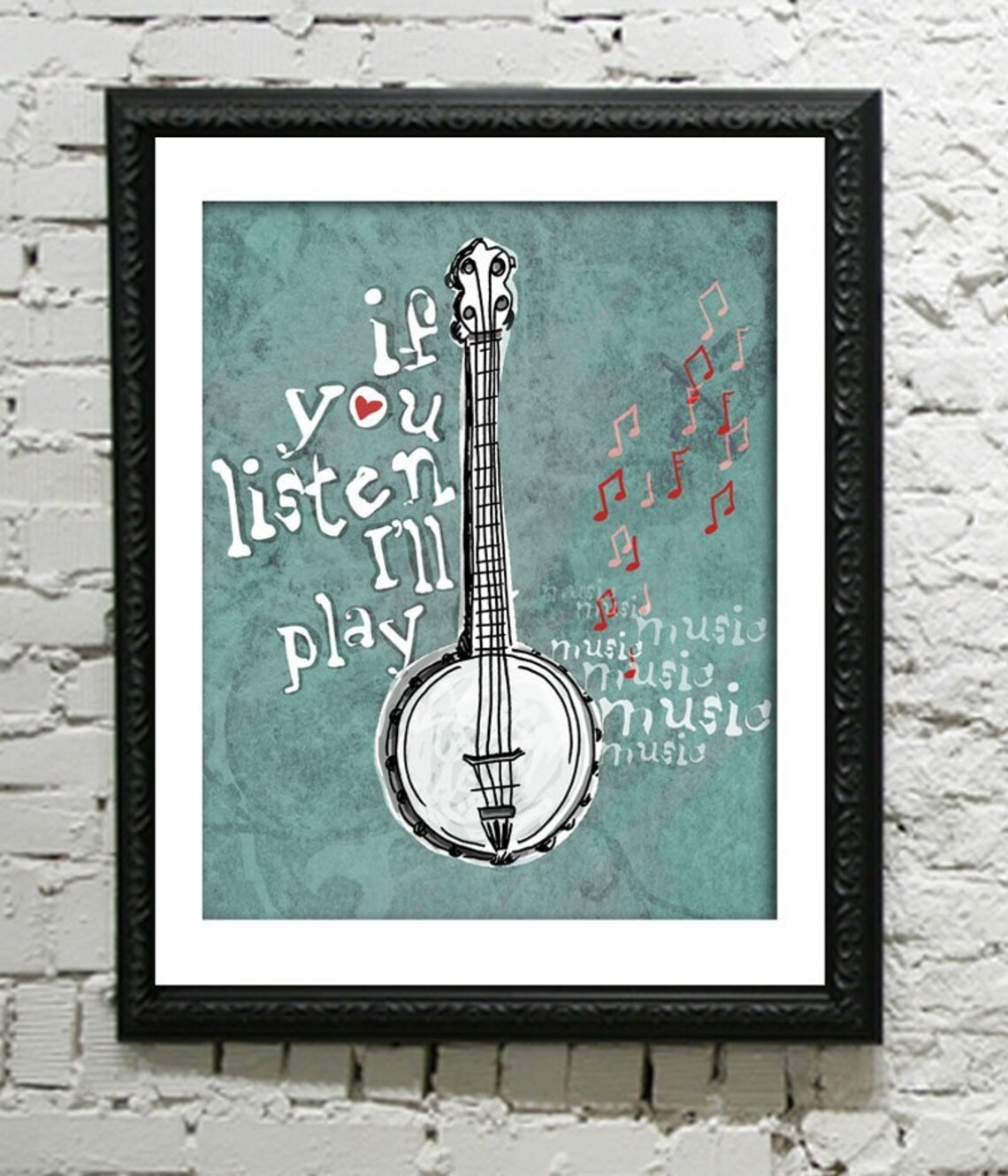 Banjo Print Banjo Art Print With Banjo Original Banjo Art - Etsy