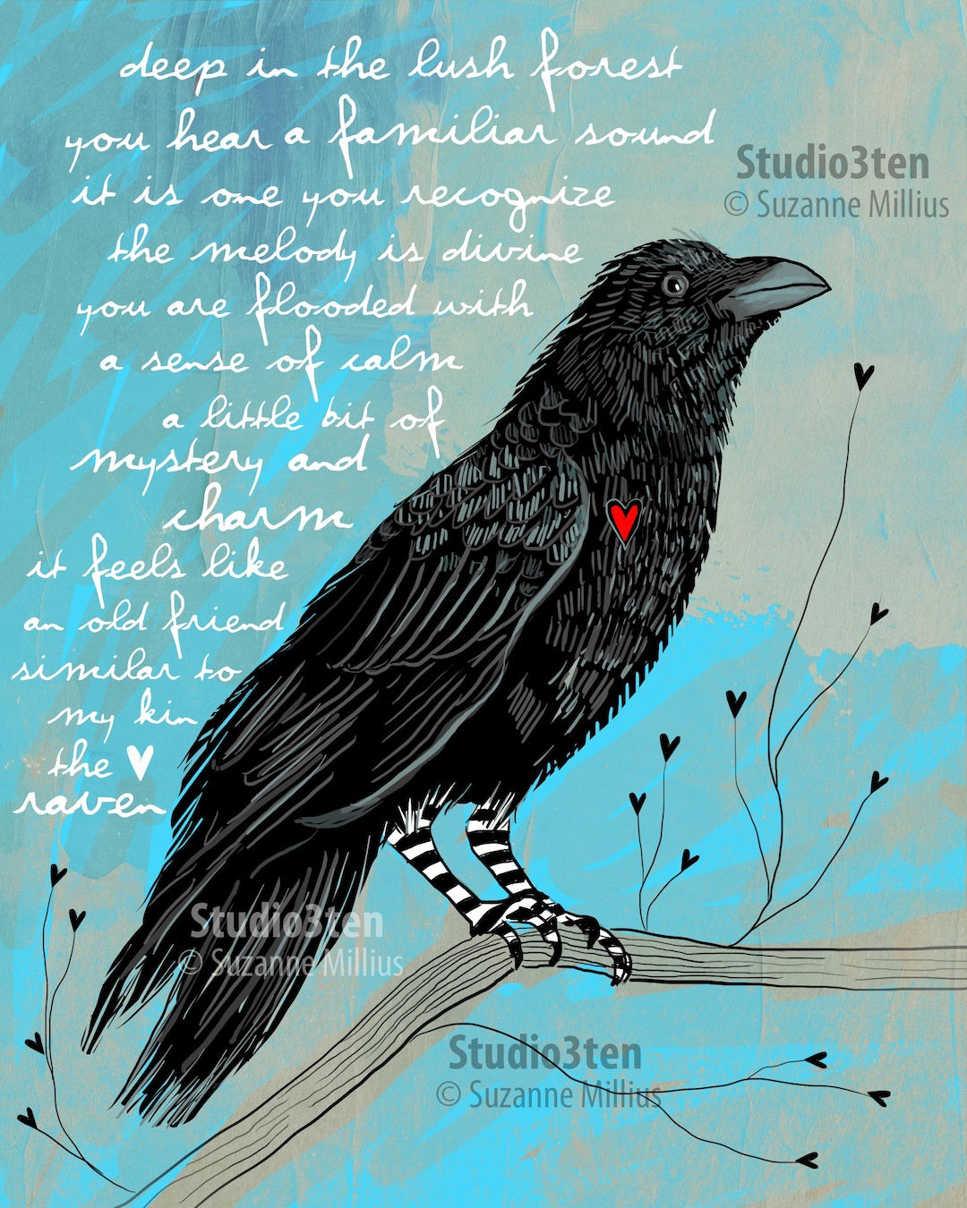 Raven, Raven Art, Raven Gift, Raven as Spirit Animal, Raven Painting ...