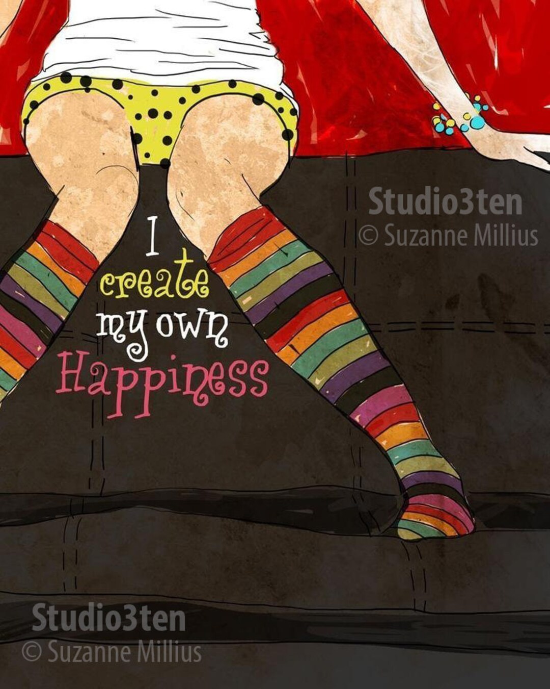 I Create My Own Happiness, Happy Print, Inspirational Art, Gift for ...