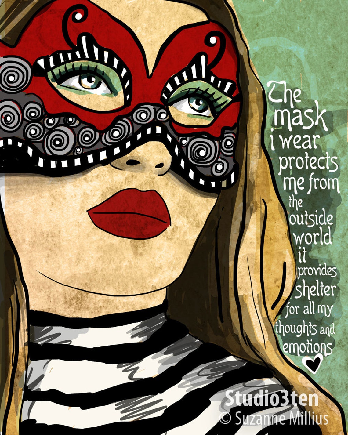 The Mask / Original Illustration ART Print SIGNED / 8 X 10 / - Etsy