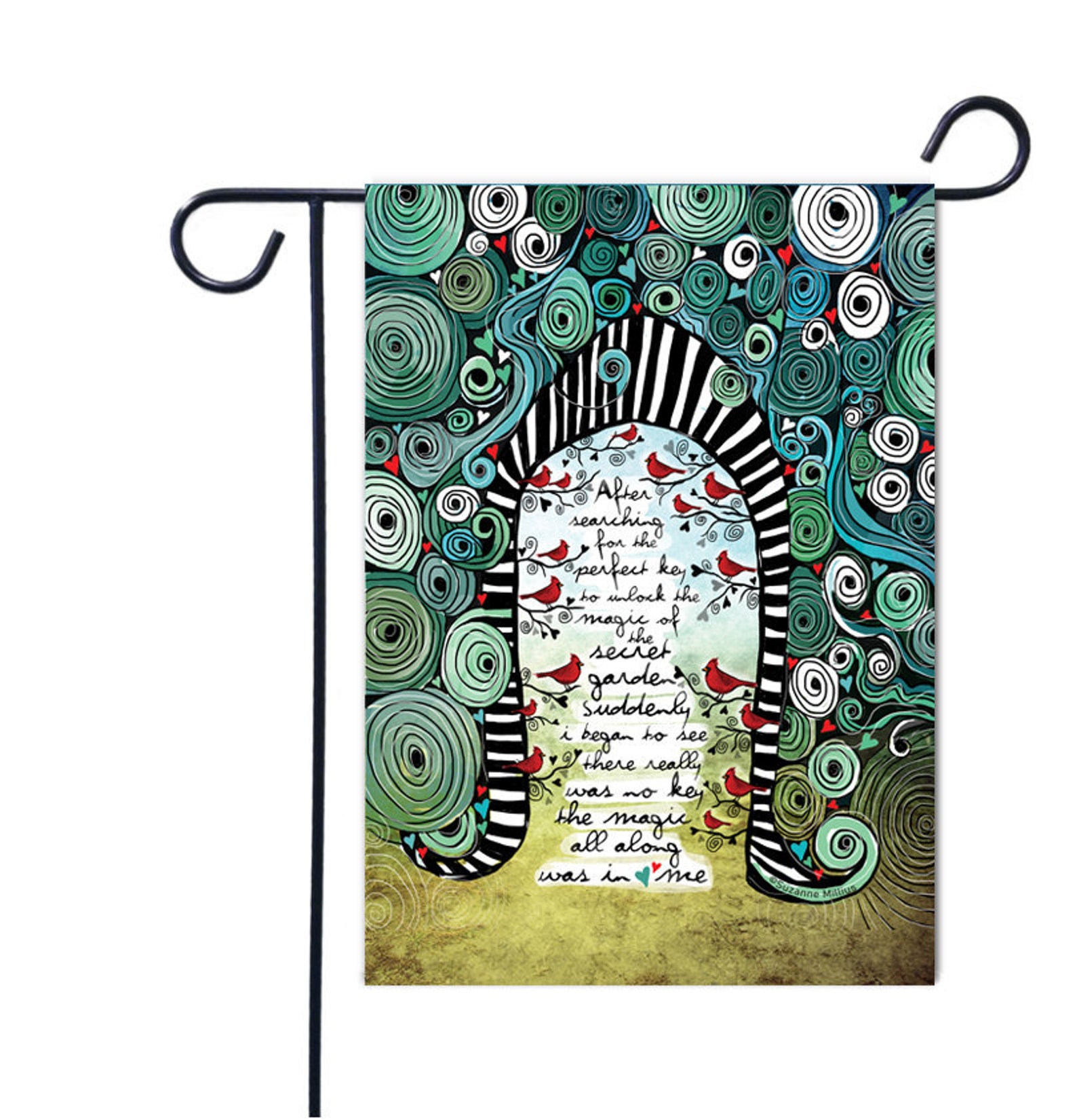 Secret Garden Flag Secret Garden Cardinal Garden Flag Bird - Etsy