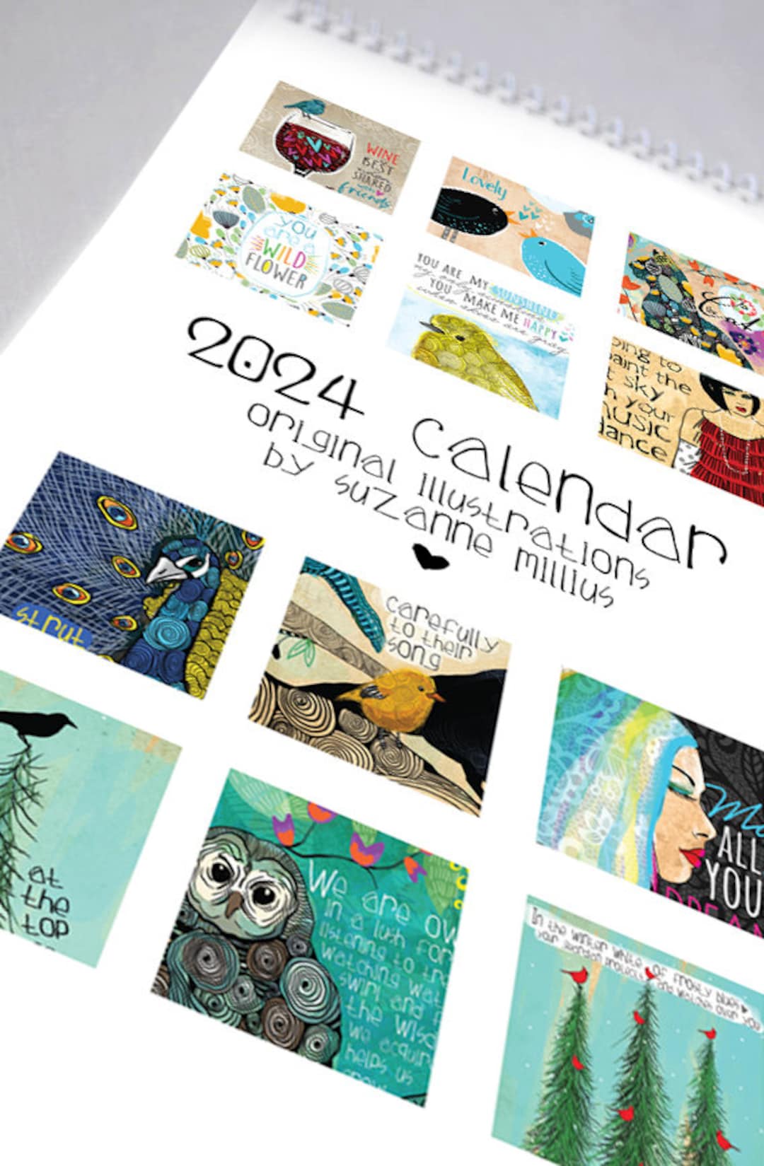 PREORDER 2024 Inspirational Calendar Wall Calendar Spiral - Etsy