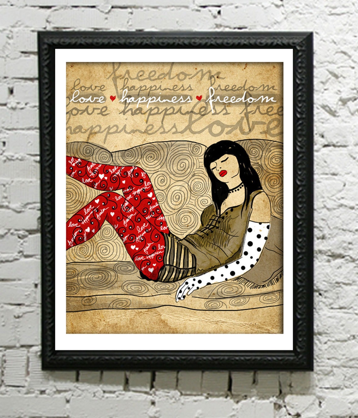 Love Happiness and Freedom / Signed Art Print / 8 X 10, - Etsy