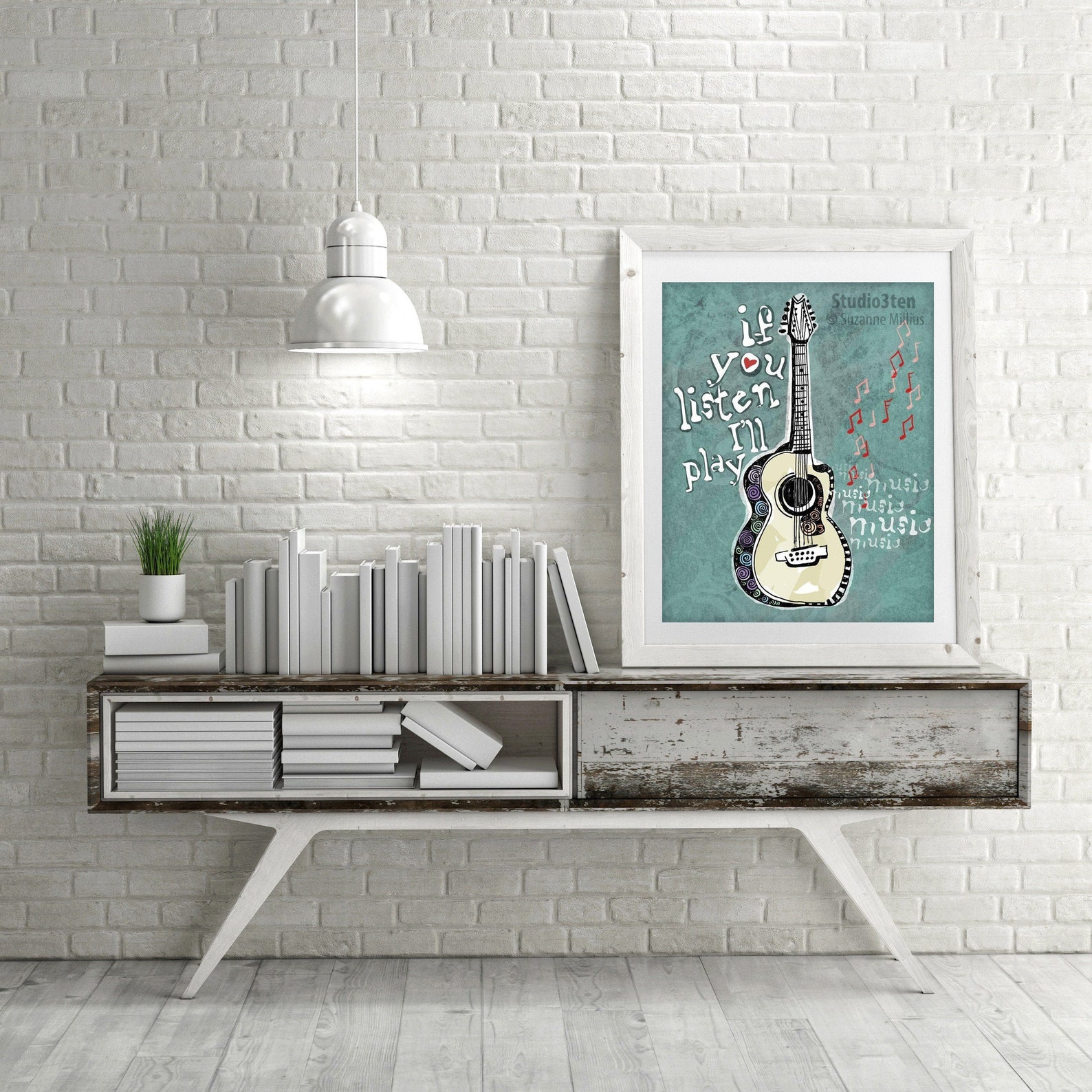 Guitar Print, Guitar Artwork, Print With Guitar, Guitar Poem, Gift for ...