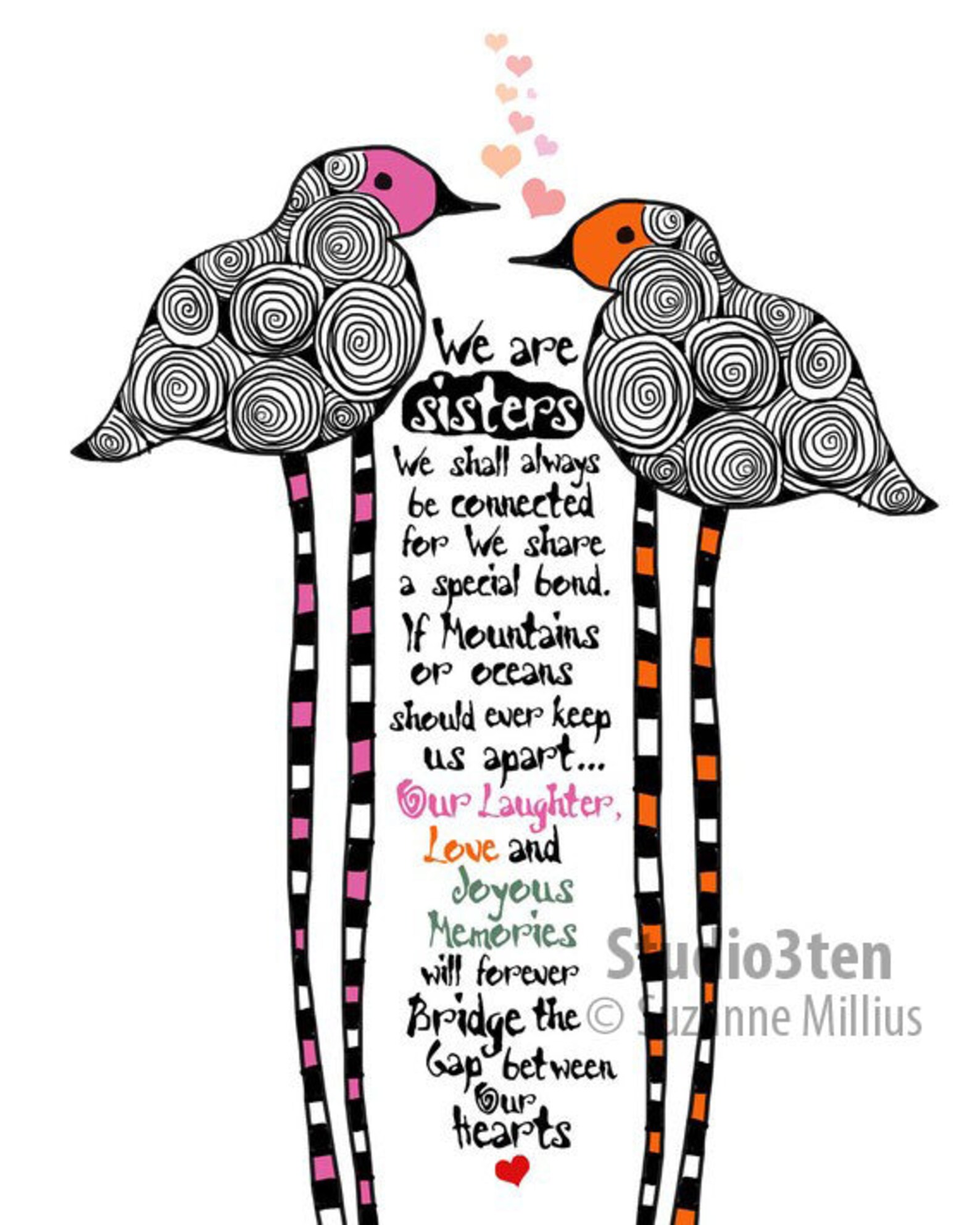 Sisters Print, Sisters Art, Sisters Poem, Print About Sisters, Art ...