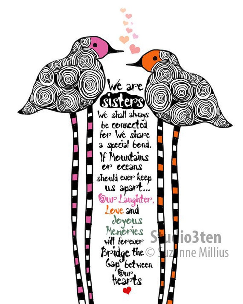 Sisters Print, Sisters Art, Sisters Poem, Print About Sisters, Art ...